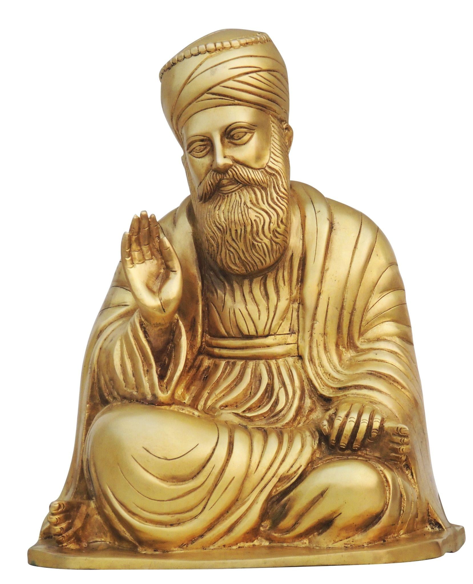 Brass Guru Nanak Statue 10.82kg, Brass Sikh God Statue, Punjabi Wedding ...