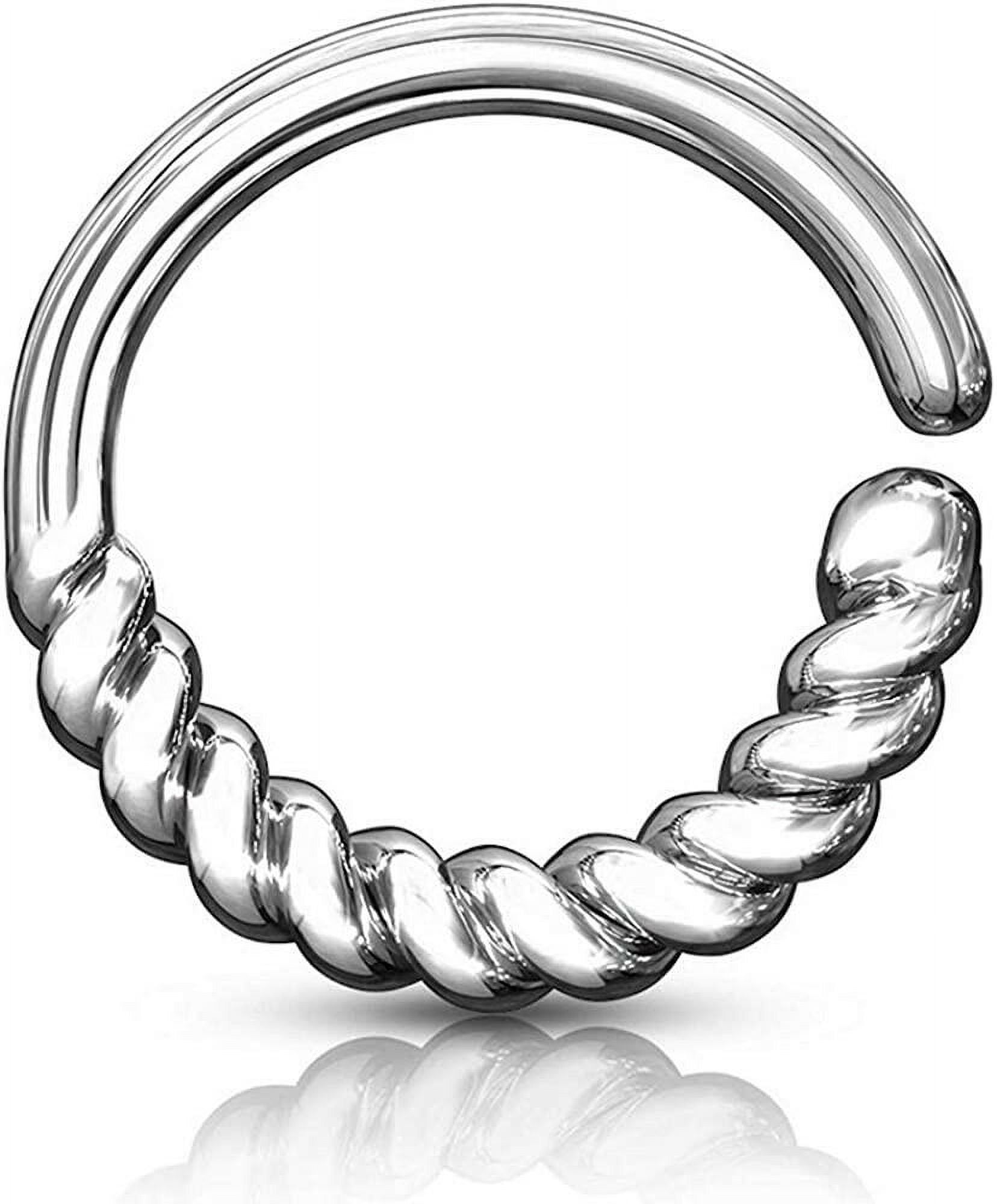 Brass Half Circle Braided Bendable Hoop Rings for Septum Ear Cartilage ...