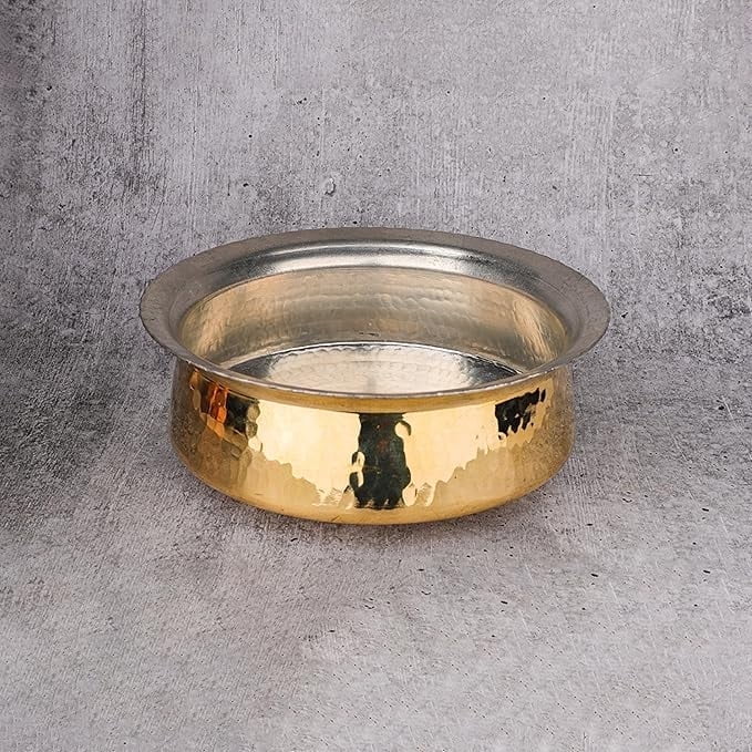 Brass Handi, Kitchen Utensil, Cooking Utensil, 3 Liter Hammered Patile ...