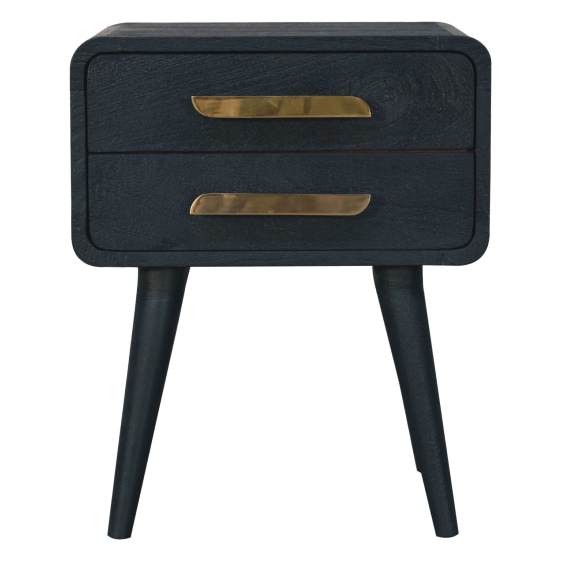 Brass Handles and Drawers - Midnight Teal Bedside Table for Functional ...