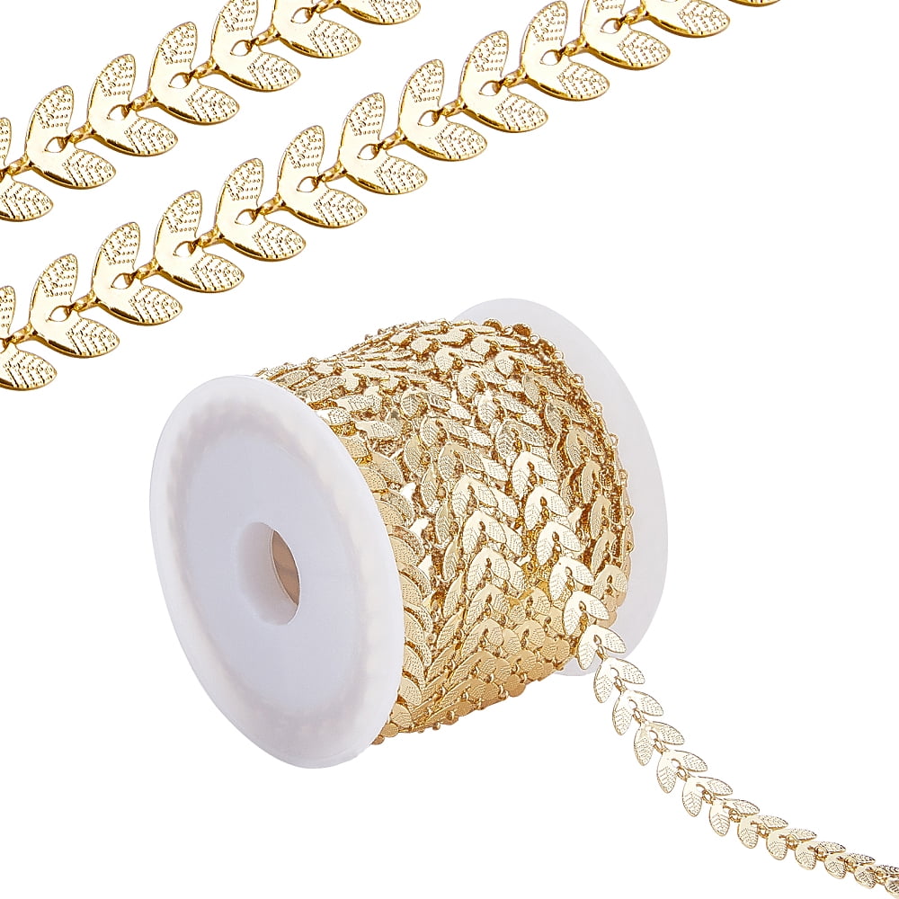 Brass Handmade Cobs Chains Link Chains with Spool Long-Lasting Plated ...