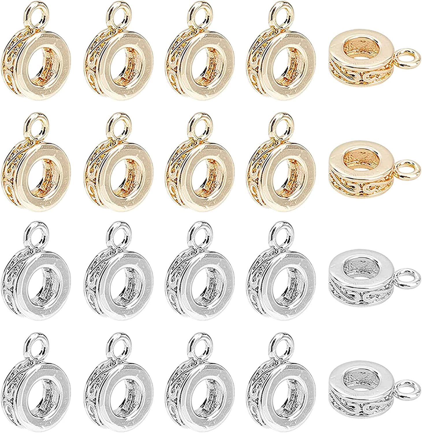 Brass Hanger Links Donut Charm Links Pendant Bail Carrier Beads for ...