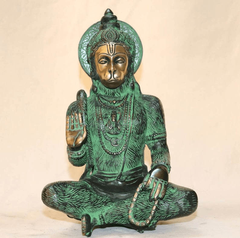 Brass Hanuman statue, 28 CM hanuman Figurine, Hanumana sculpture ...