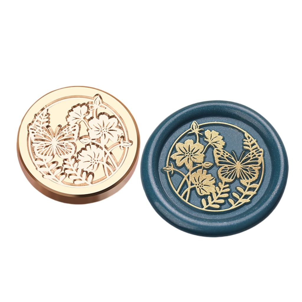 Brass Head Sealing Wax Stamp Flower Series Wax Seal Stamp for Cards ...