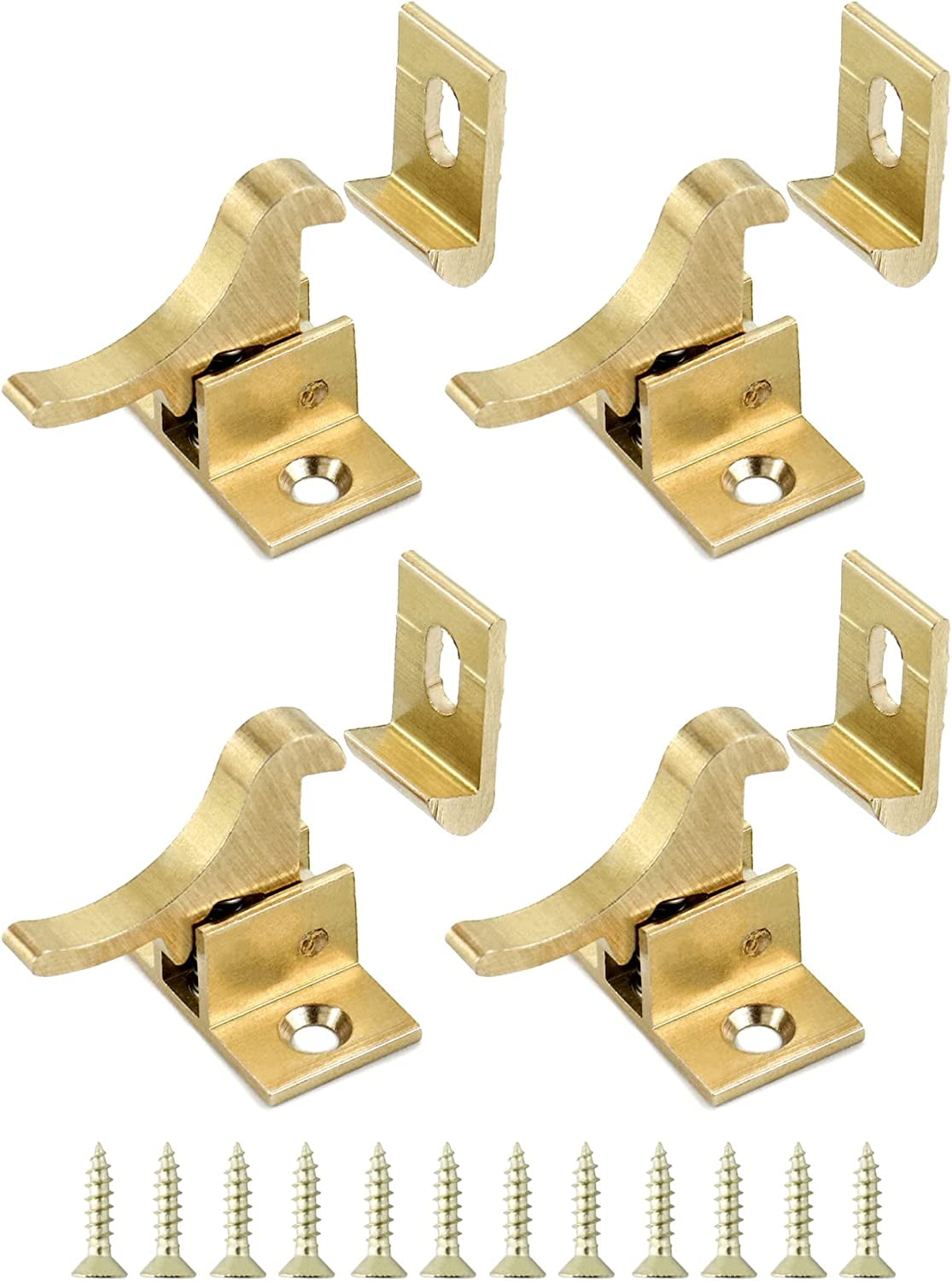 Brass Heavy Duty Elbow Latch Cabinet Door/Window Catch, 4 Pack Elbow ...