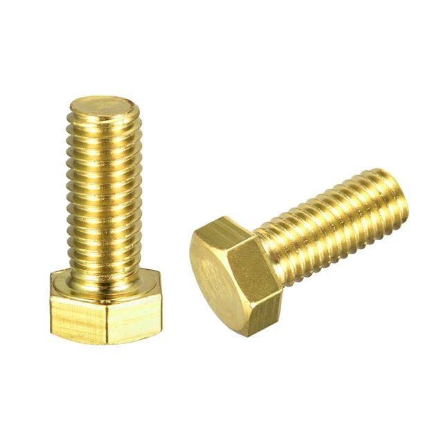 Brass Hex Bolts, 1/2-13x1-1/4" 2 Pack Fully Thread Grade 4.8 Machine ...