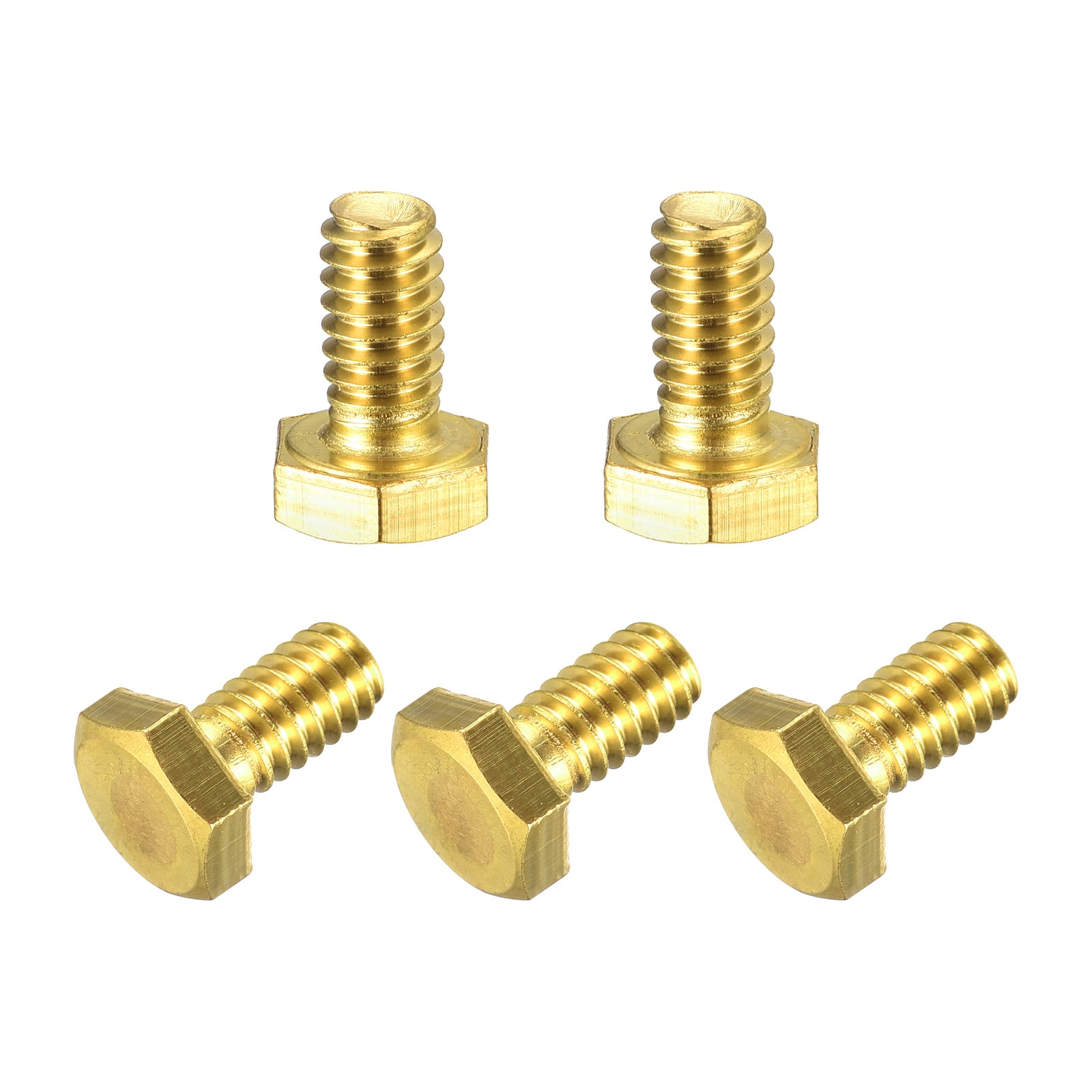 Brass Hex Bolts 1 4 20x1 2 5 Pack Fully Thread Grade 4 8 Machine
