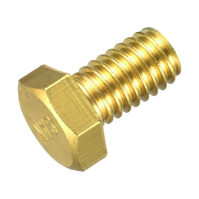 Brass Hex Bolts, 3/8-16x5/8" 1 Pack Fully Thread Grade 4.8 Machine ...
