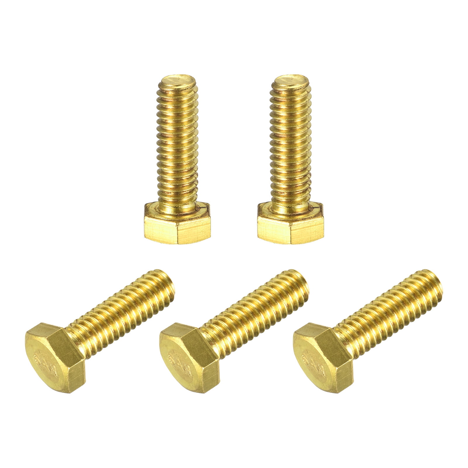 Brass Hex Bolts 5 16 18x1 5 Pack Fully Thread Grade 4 8 Machine
