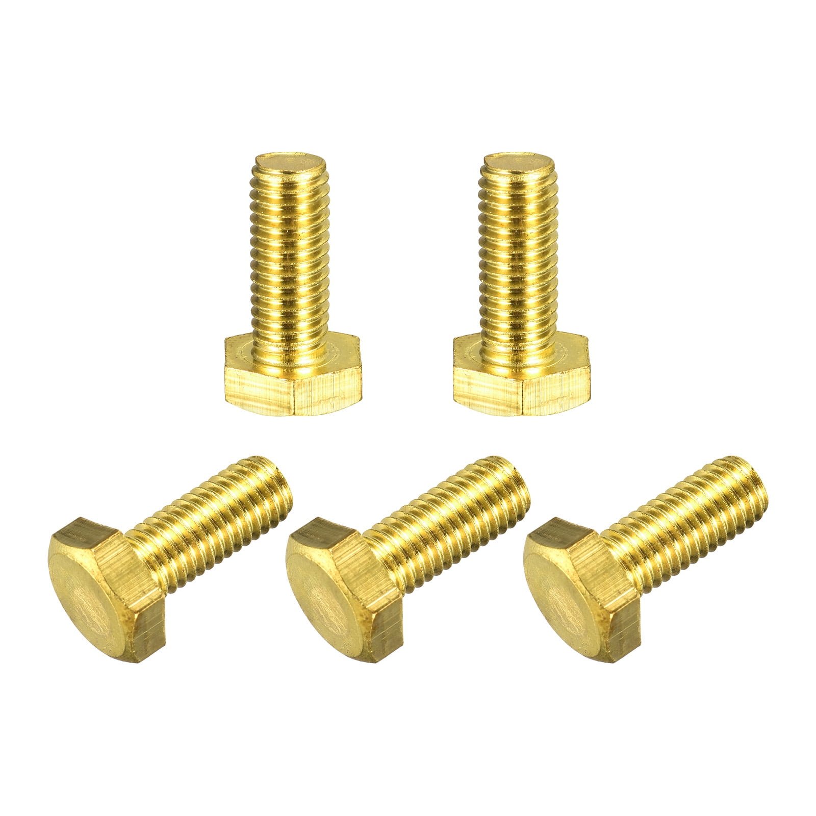 Brass Hex Bolts M10x25mm 5 Pack Fully Thread Grade 4 8 Machine Screws