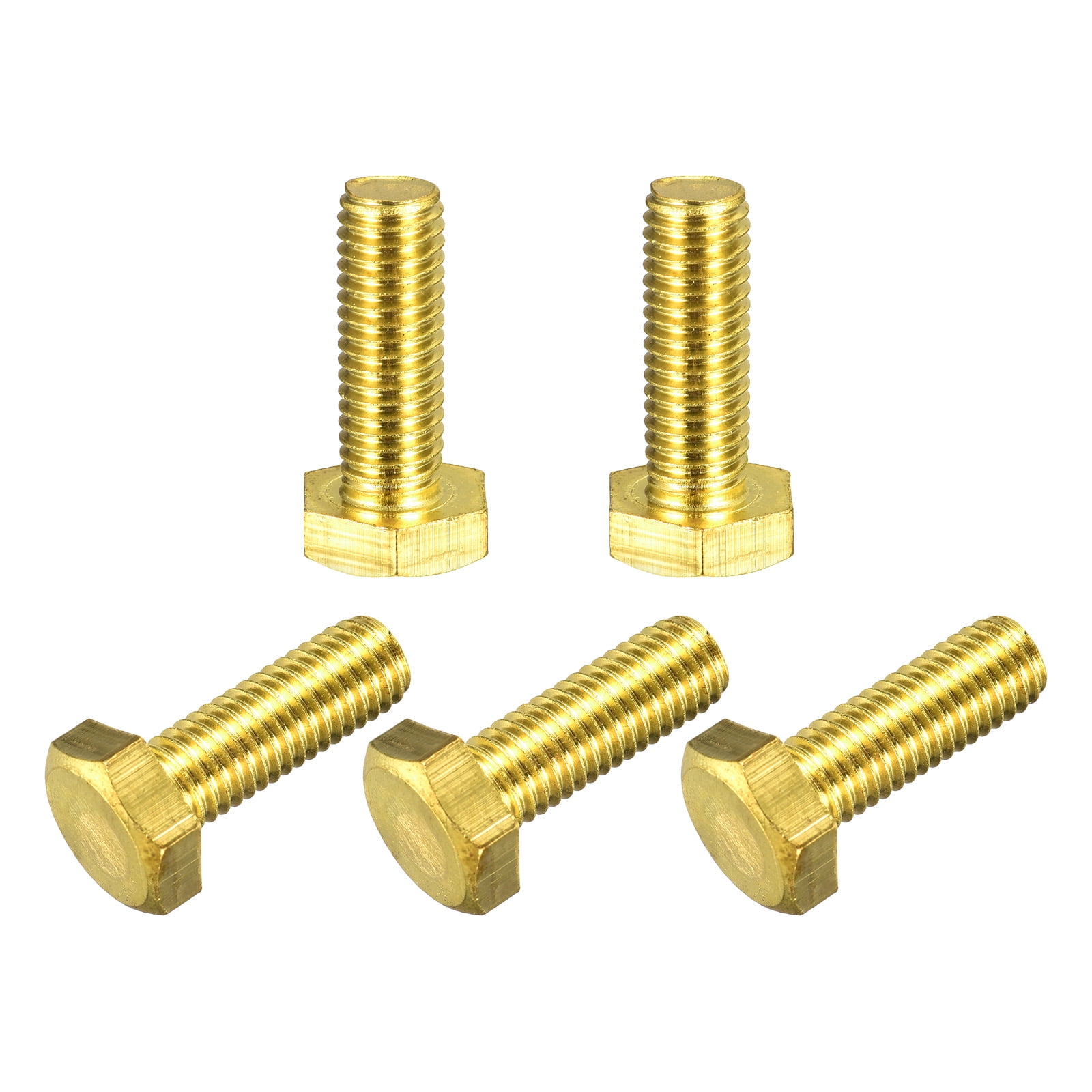 Brass Hex Bolts M10x30mm 5 Pack Fully Thread Grade 4 8 Machine Screws