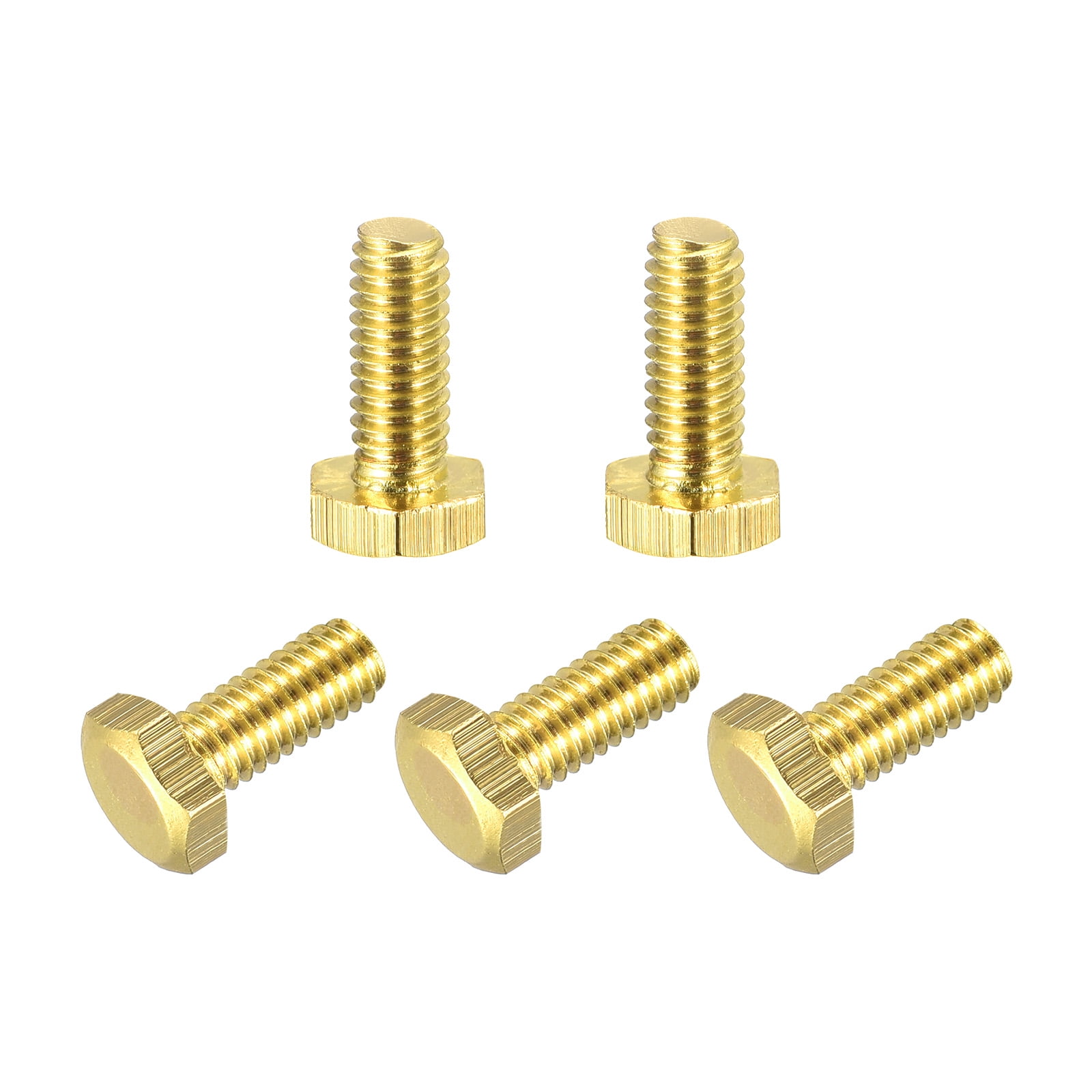 Brass Hex Bolts M4x10mm 5 Pack Fully Thread Grade 4 8 Machine Screws