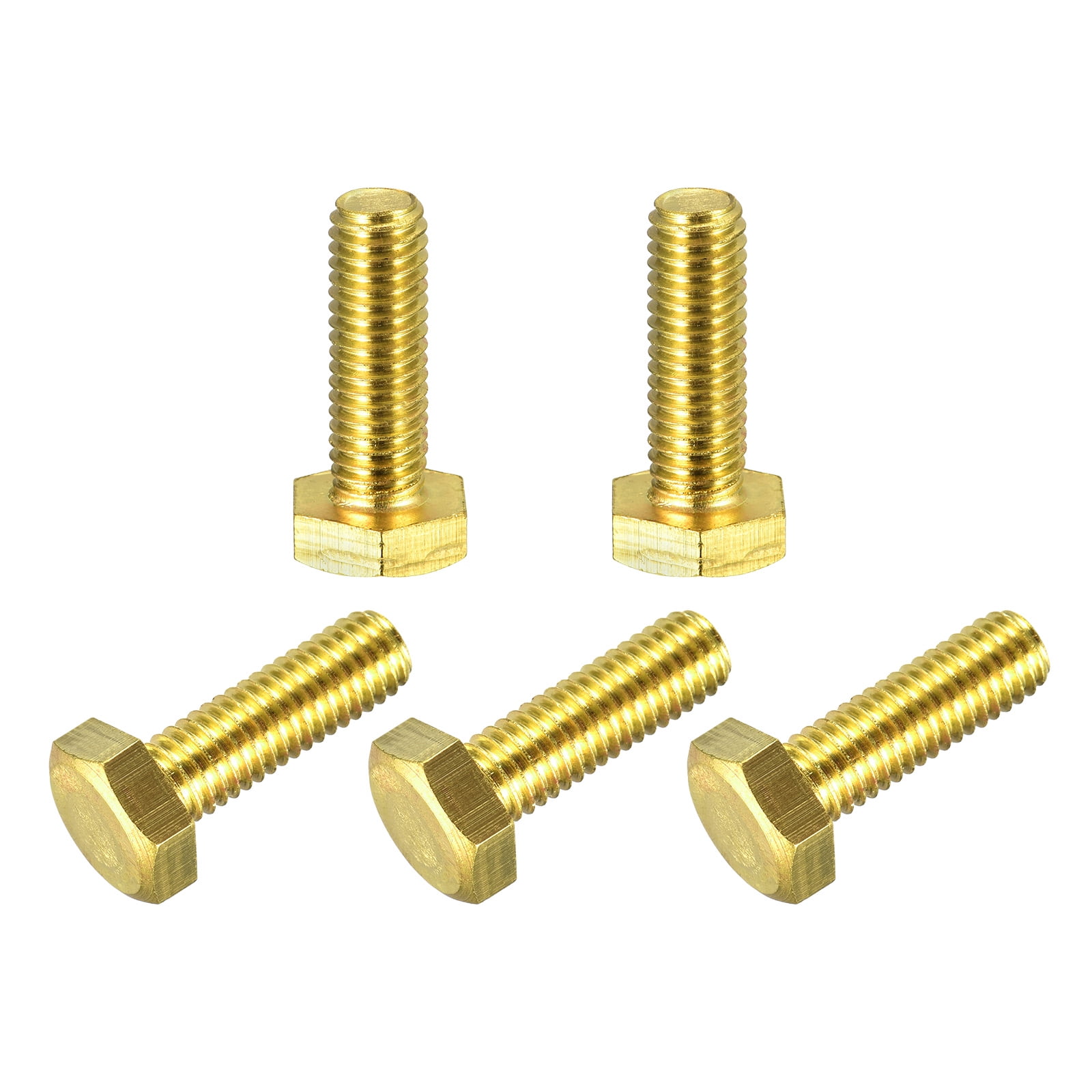Brass Hex Bolts M8x25mm 5 Pack Fully Thread Grade 4 8 Machine Screws
