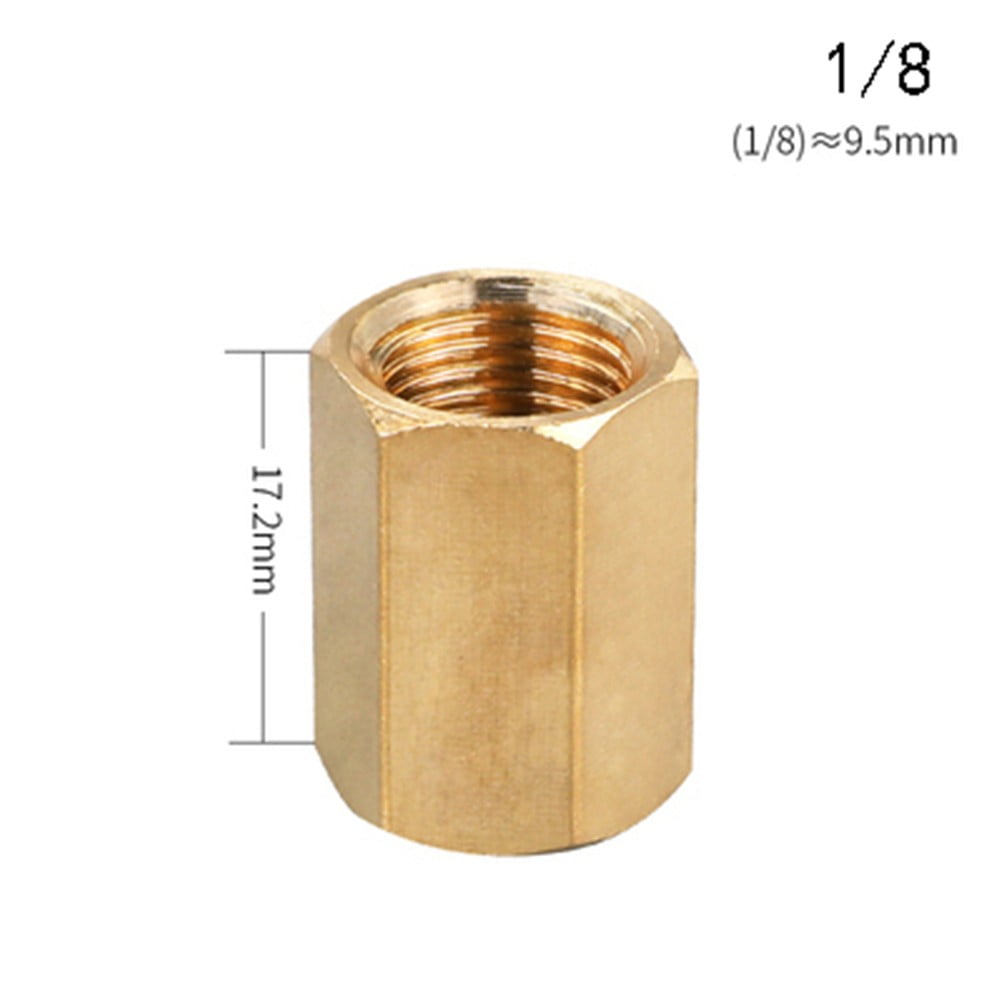 Brass Hexagon Direct Internal Thread Connector 1/8" 1/4" 3/8" 1/2" 3/4 ...