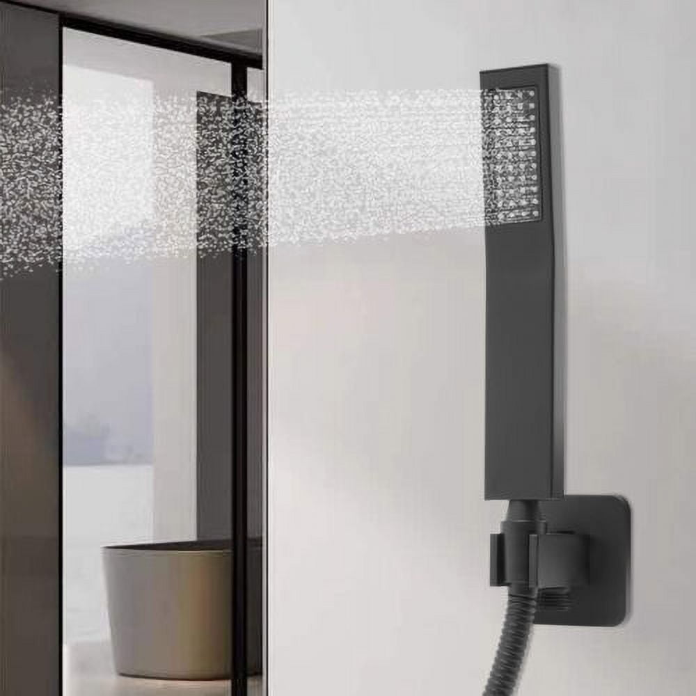 Brass High Pressure Hand Held Shower Square Head Matte Black for ...