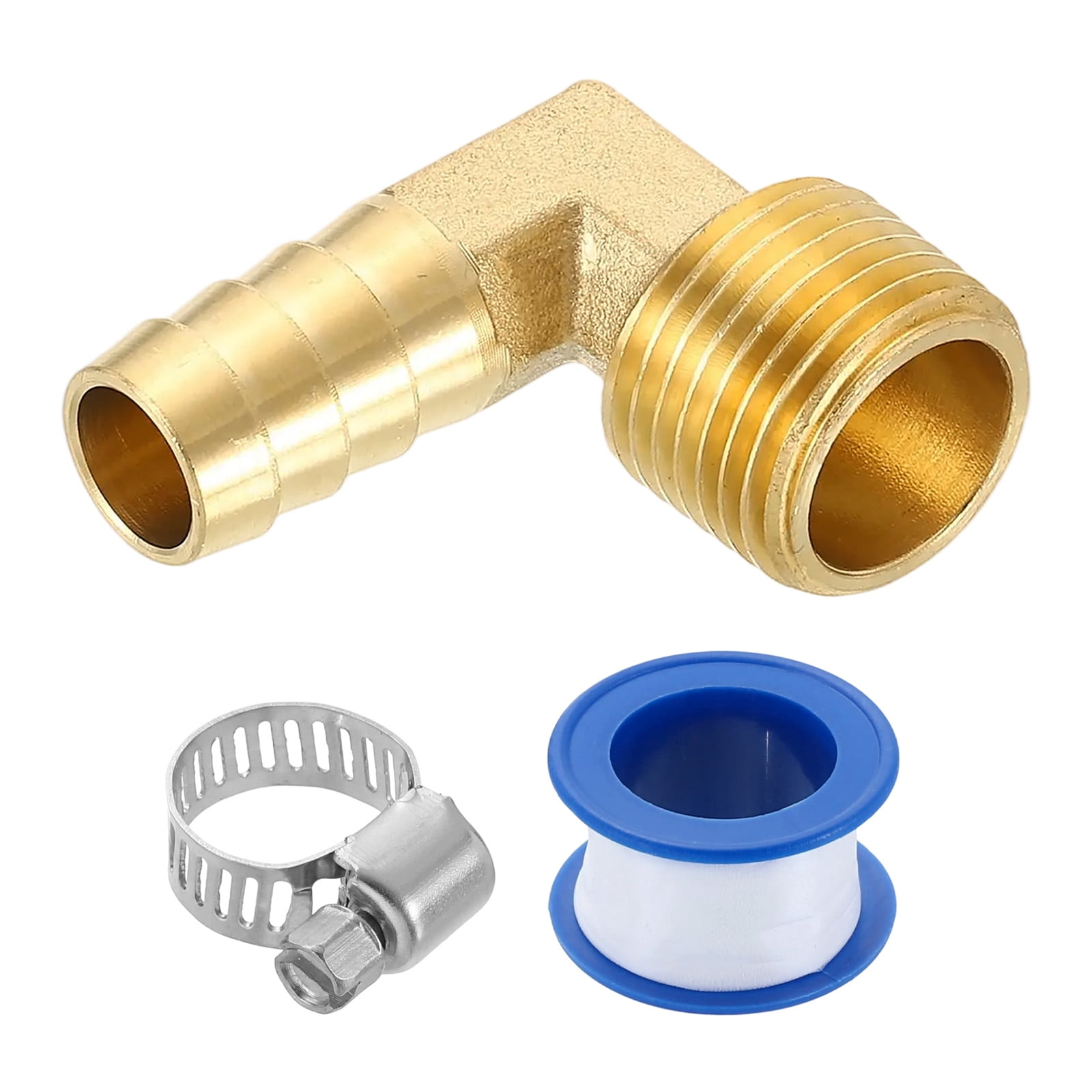 Brass Hose Barb Fitting, 1/2" x 1/2" NPT 90 Degree Elbow Hose Connector - Walmart.com