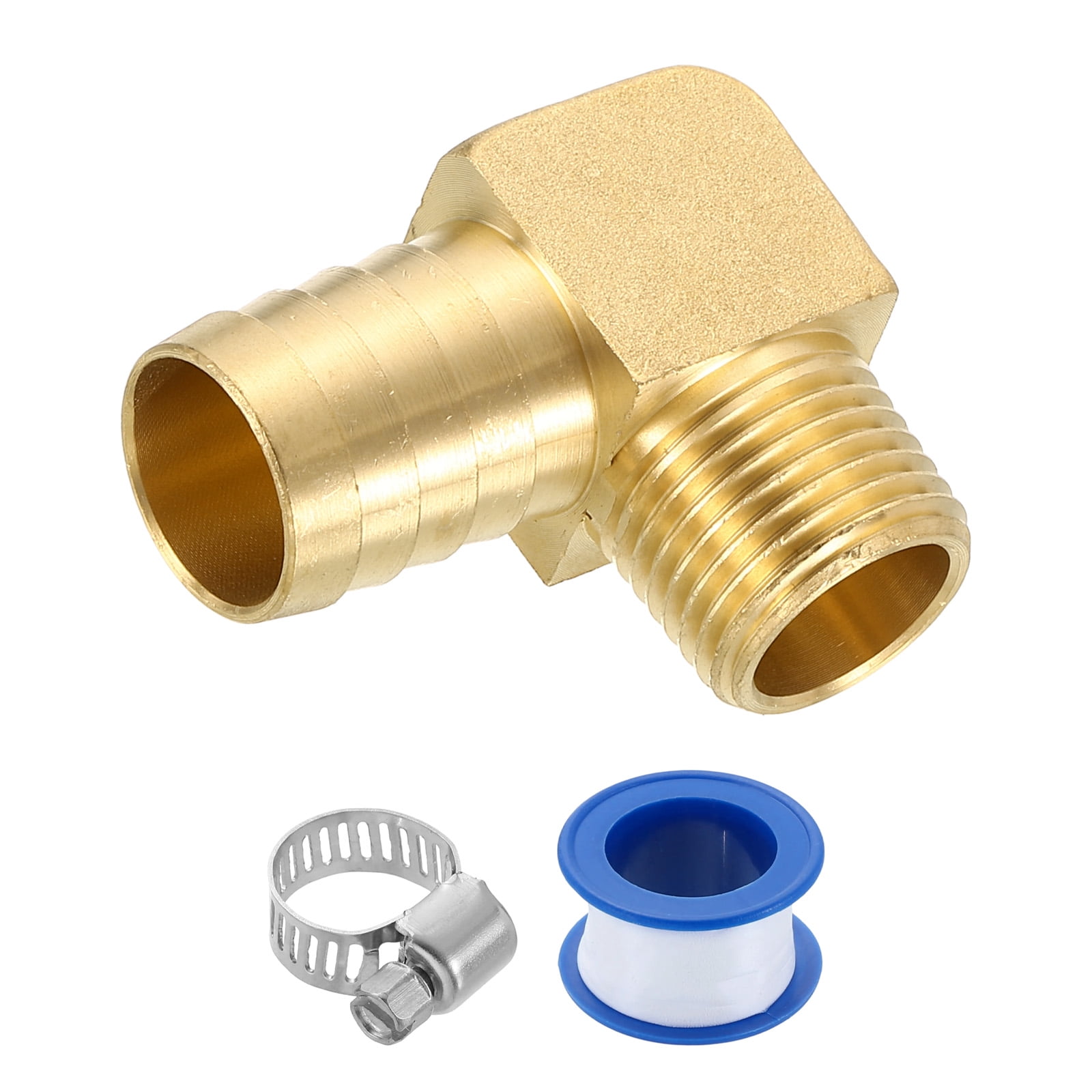 Brass Hose Barb Fitting, 3/4" x 1/2" NPT 90 Degree Elbow Hose Connector - Walmart.com