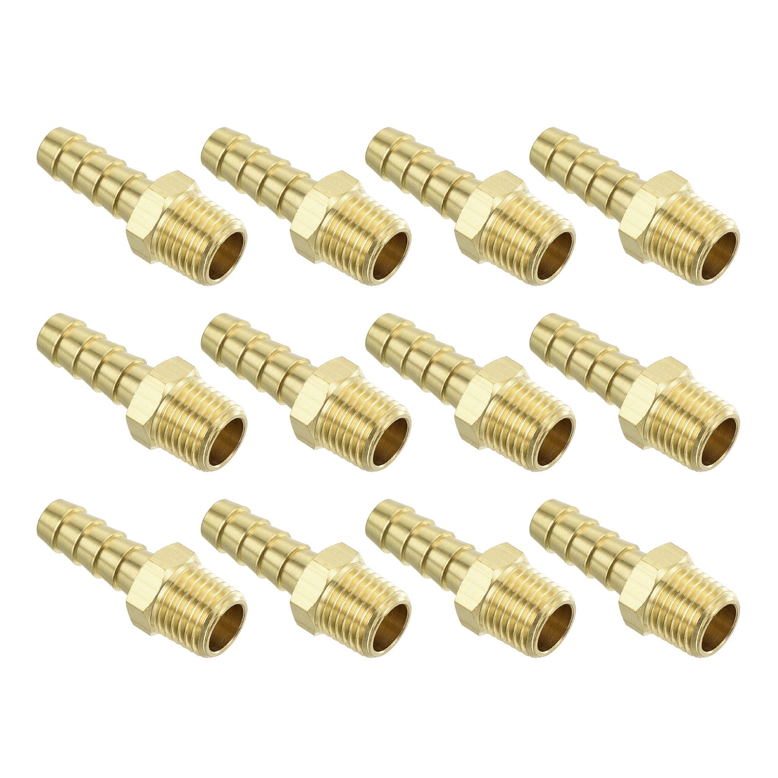 Brass Hose Barb Fittings 12 Pack 5/16" Barbx1/4" NPT Male Brass Barb Pipe Fitting - Walmart.com