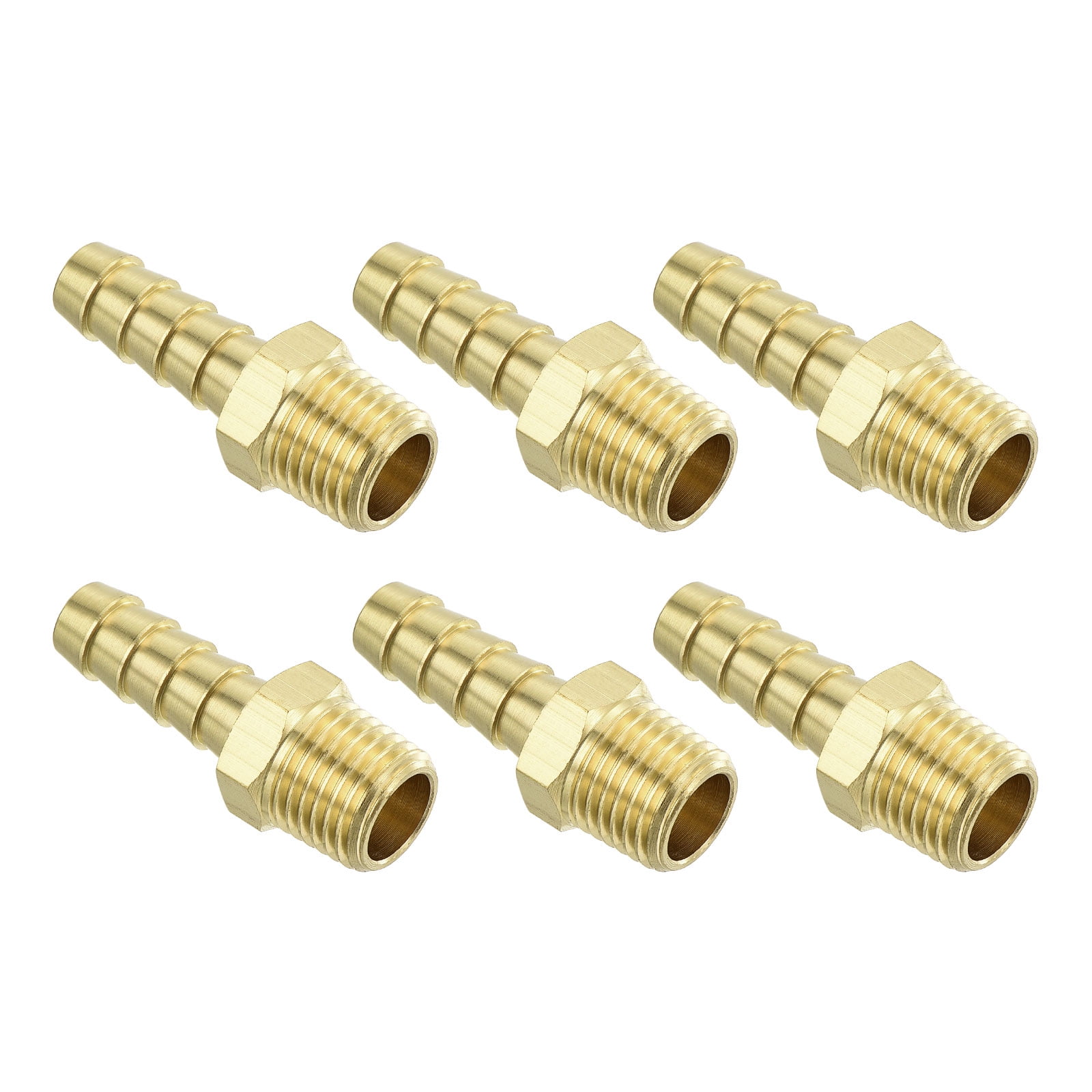 Brass Hose Barb Fittings 6 Pack 5/16" Barbx1/4" NPT Male Brass Barb Pipe Fitting - Walmart.com