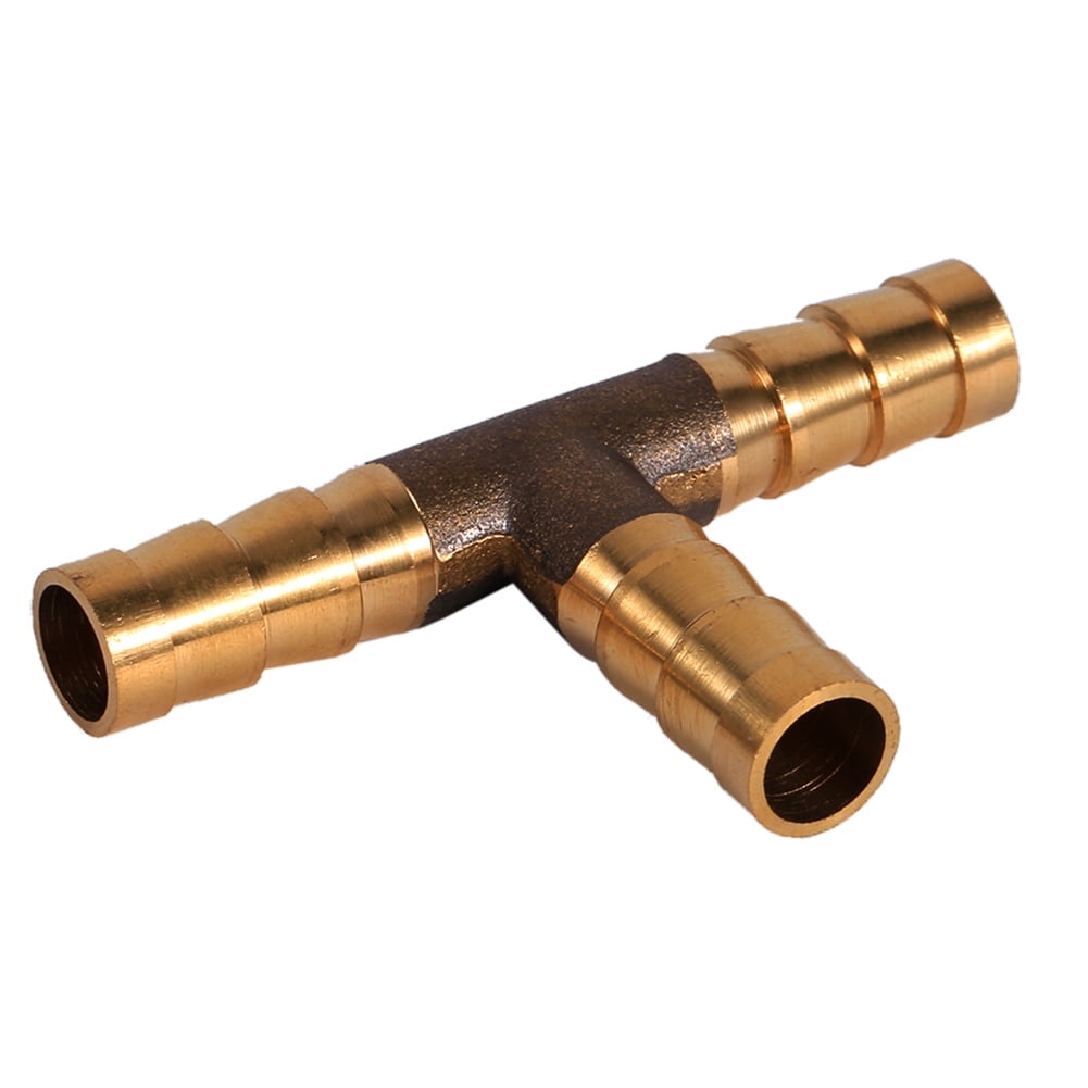 Brass Hose Barb Tee Barb Tee Fittings Brass T Piece 3 Way Fuel Hose Joiner Connector for ...