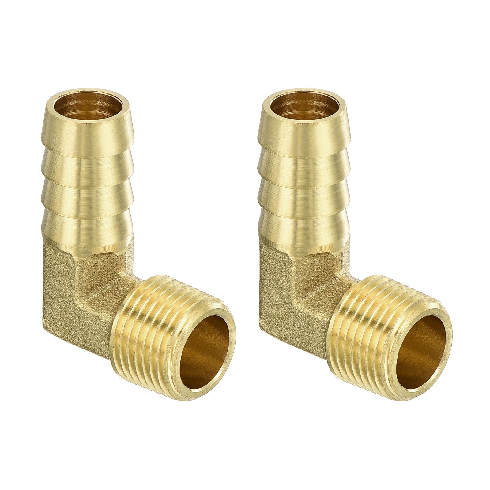 Brass Hose Barbed Elbow Fitting 2 Pack 1/2" Barb x 3/8" NPT Male 90 Degree Brass - Walmart.com