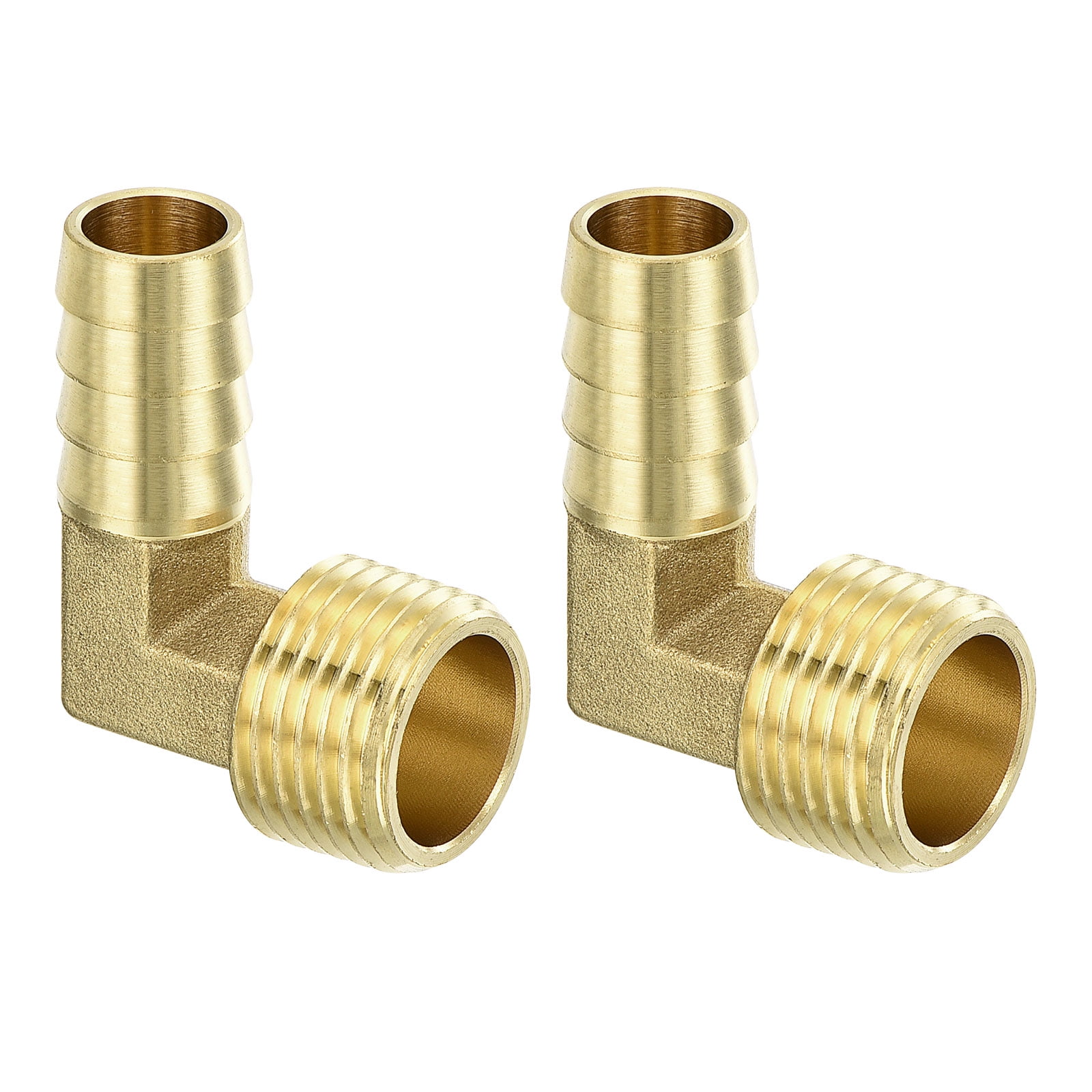 Brass Hose Barbed Elbow Fitting, 2 Pack 1/2" Barbx1/2" NPT Male 90 Degree - Walmart.com
