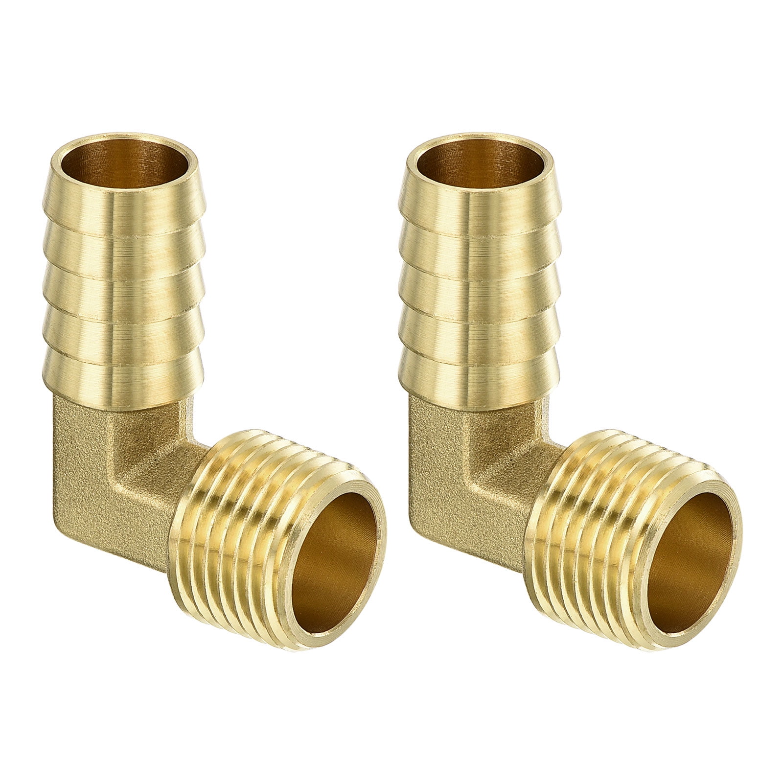 Brass Hose Barbed Elbow Fitting, 2 Pack 5/8" Barbx1/2" NPT Male 90 Degree - Walmart.com
