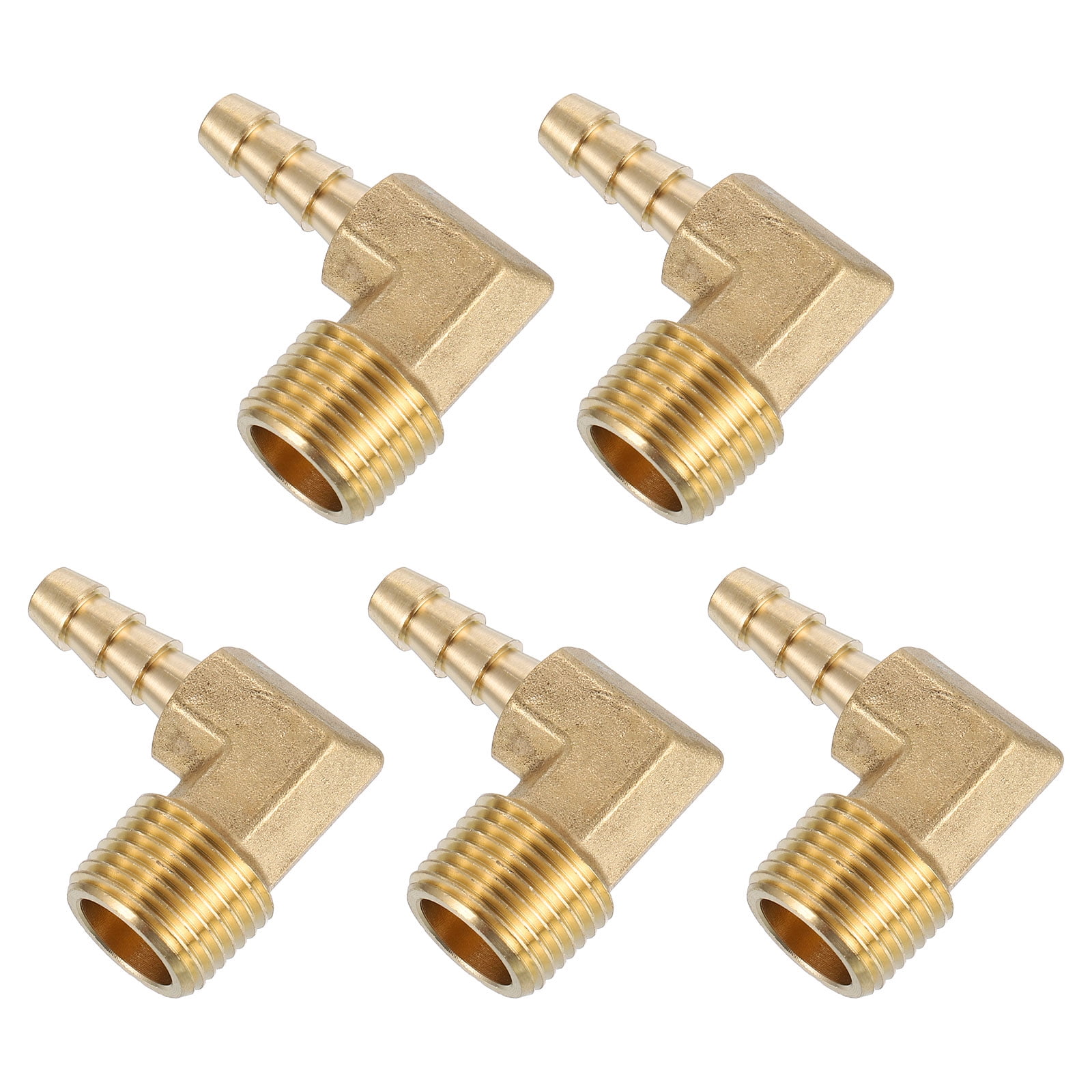 Brass Hose Barbed Elbow Fitting 5 Pack 1/4" Barbx3/8" NPT Male 90 Degree - Walmart.com