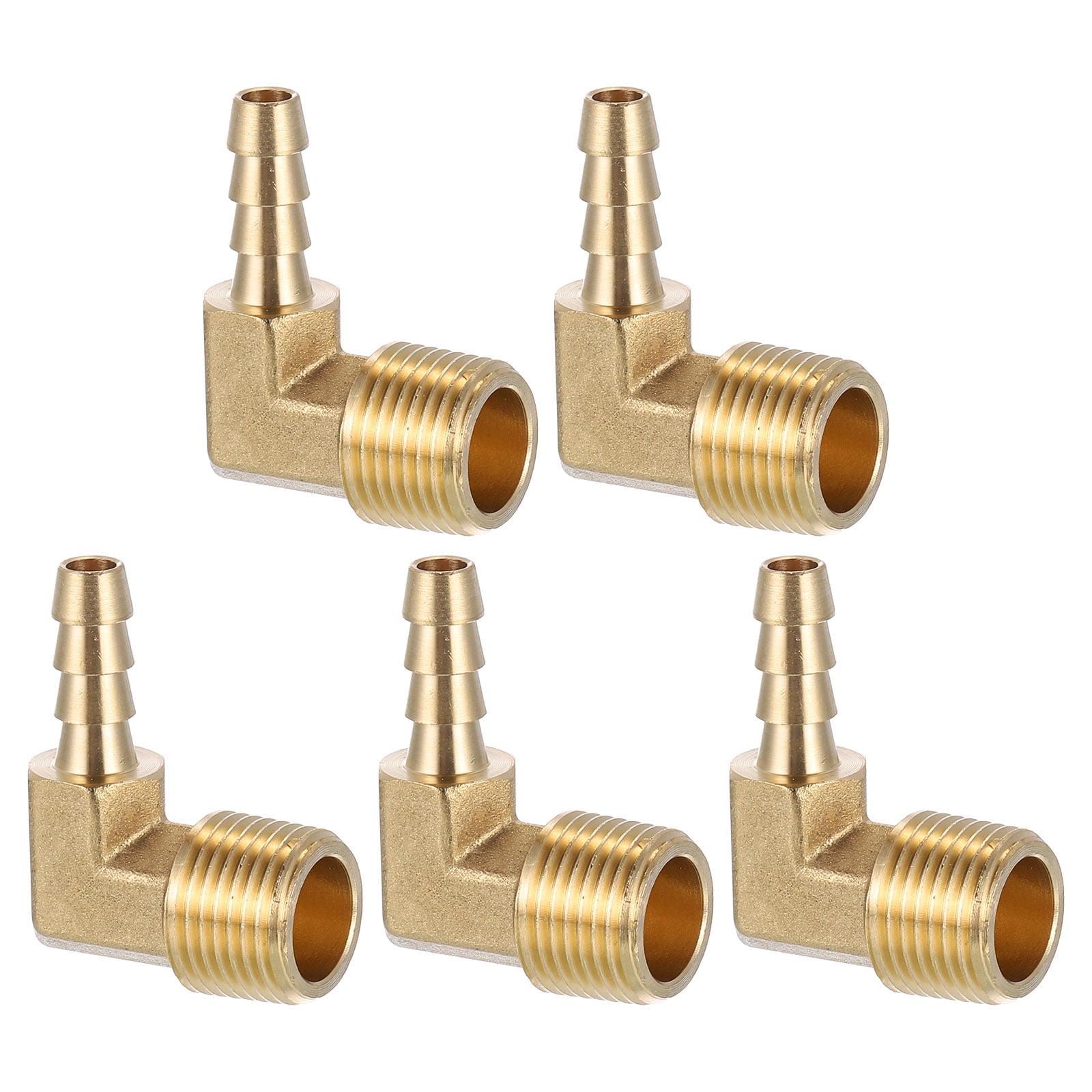 Brass Hose Barbed Elbow Fitting 5 Pack 1/4" Barbx3/8" NPT Male 90 Degree - Walmart.com