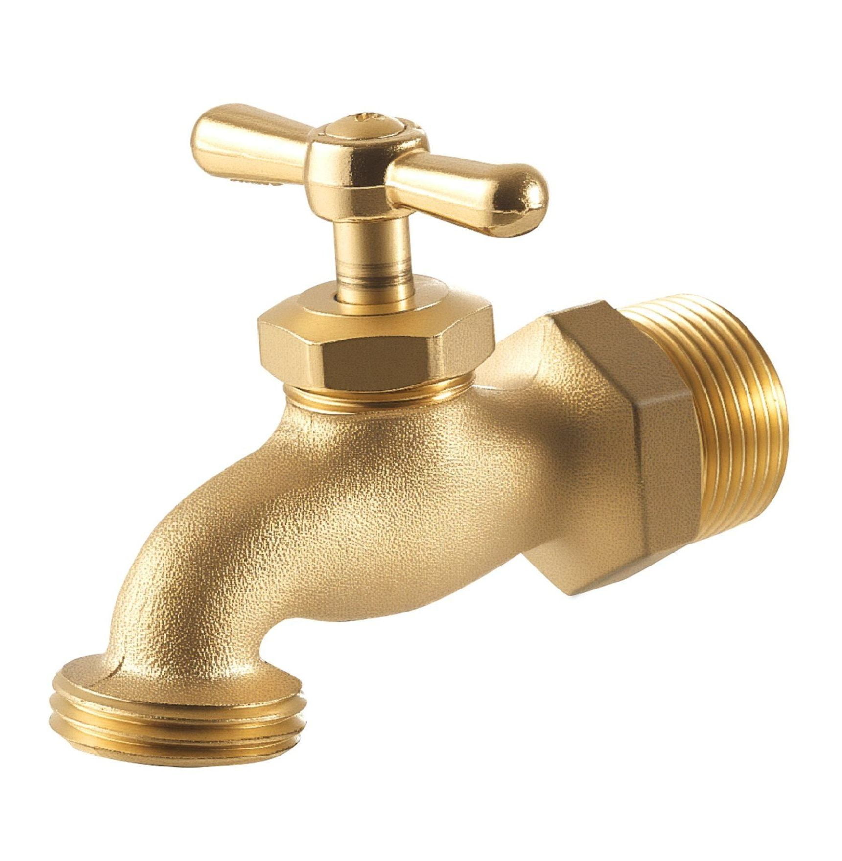 Brass Hose Bibb 3/4 Inch Outdoor Faucet - MIP x MHT Connection ...