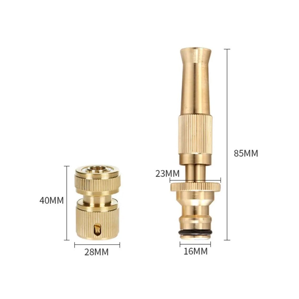 Brass Hose Connector Kit Adjustable Hose Nozzle 1/2Inch Hose End Quick ...