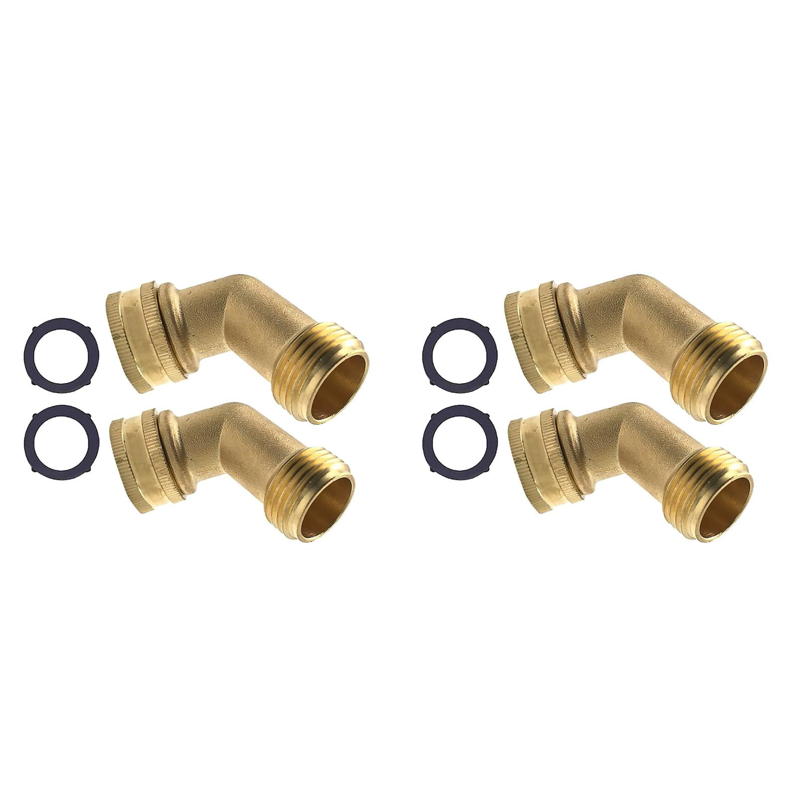 2PC Brass Hose Elbow Extender Garden Hose Solid Connector 45 Adapter ...