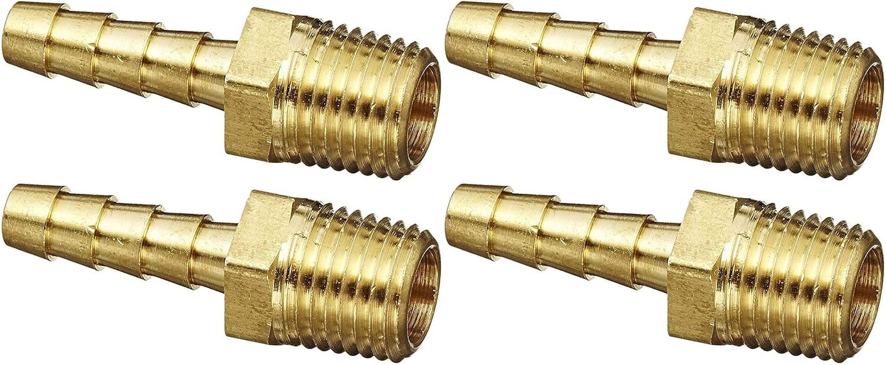 Brass Hose Fitting, Adapter, 1/4" Barb X 1/4" NPT Male Pipe Pack Of 4 - Walmart.com