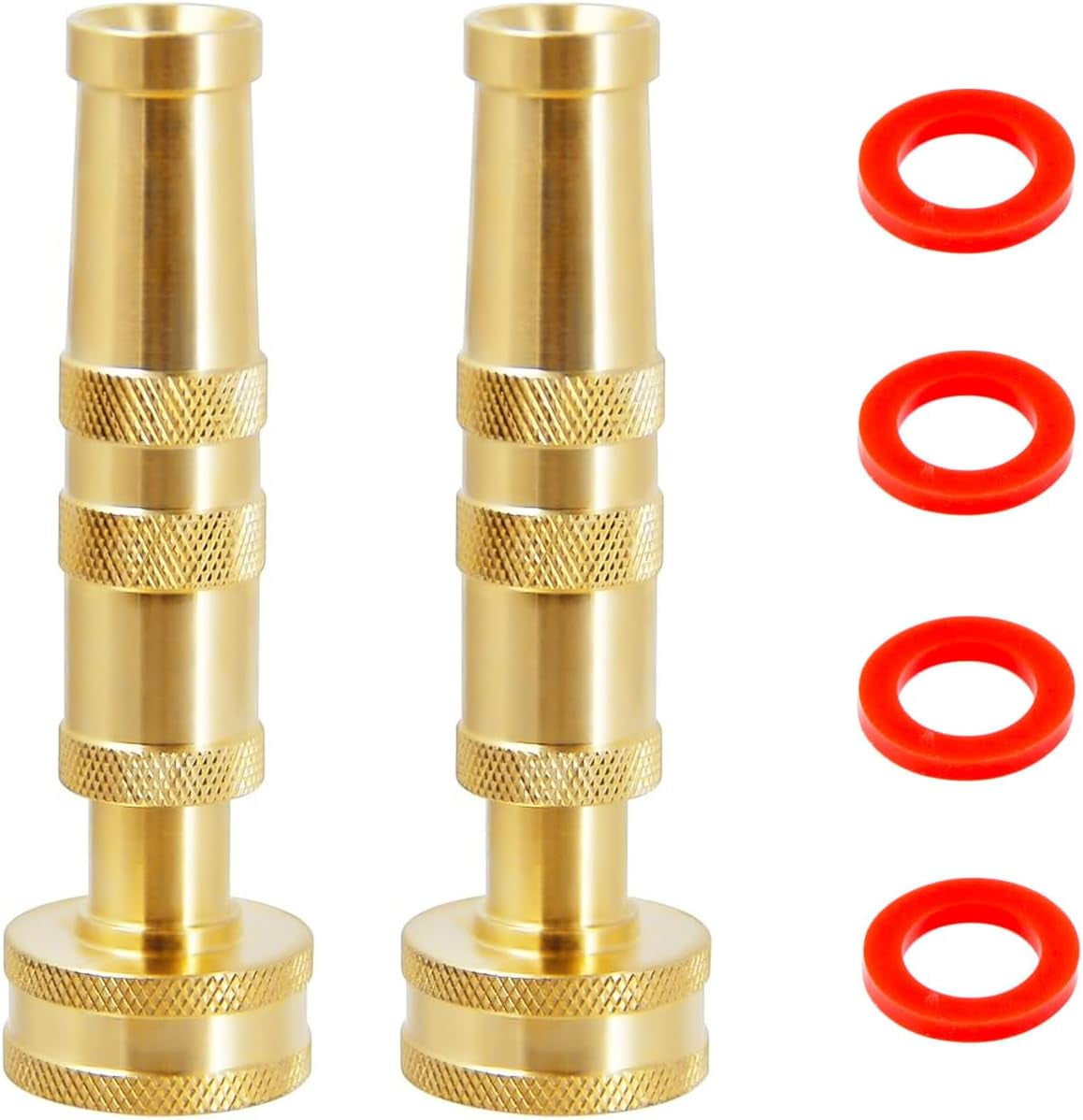 Brass Hose Nozzle Sprayer 4" High Adjustable Twist Nozzle, Garden Water ...