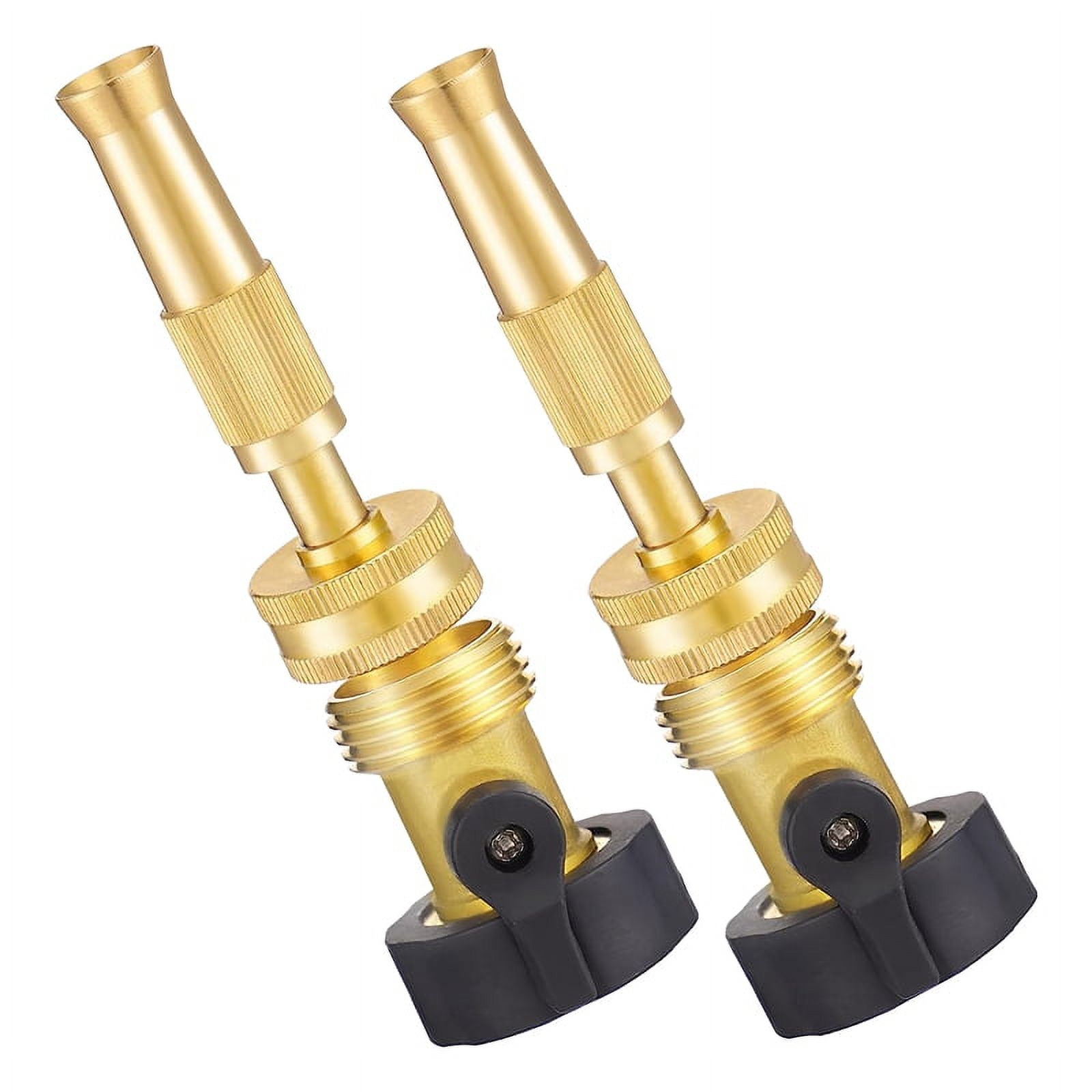 Brass Hose Nozzle with Hose Shut Valve Leakproof 3/4In GHT Connector ...