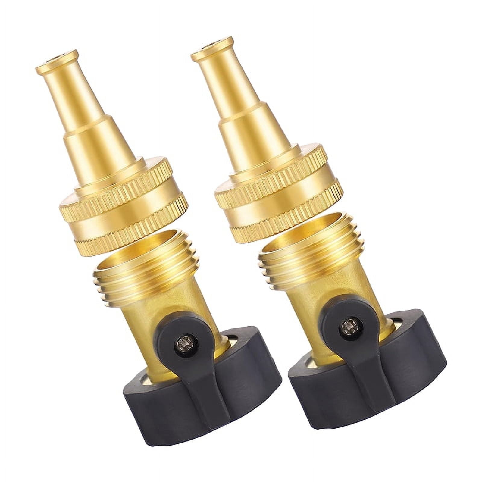 Brass Hose Nozzle with Hose Shut Off Valve Leakproof 3/4In GHT ...