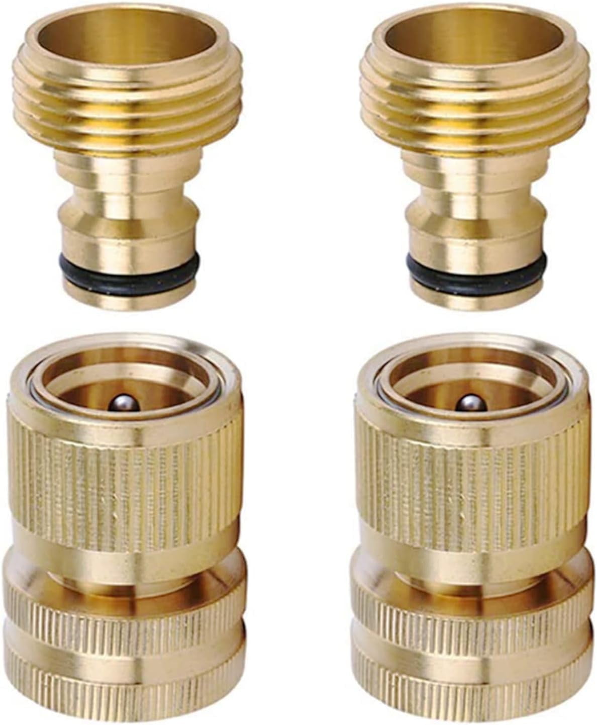 Brass Hose Quick Connect, 3/4 Inch GHT Thread Garden Hose Quick ...