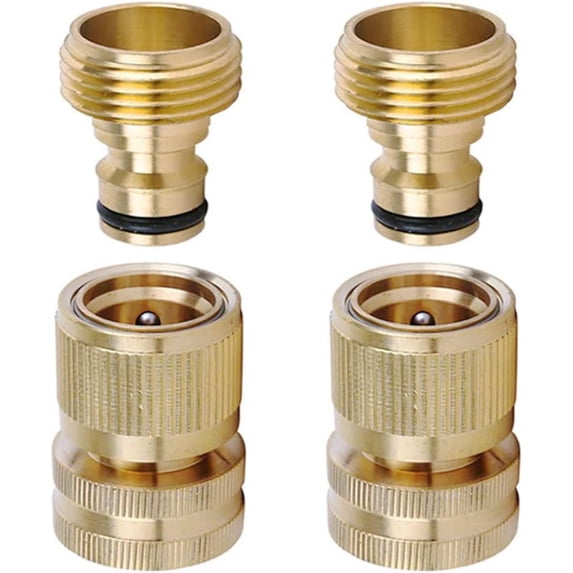 Brass Hose Quick Connect, 3/4 Inch GHT Thread Garden Hose Quick ...