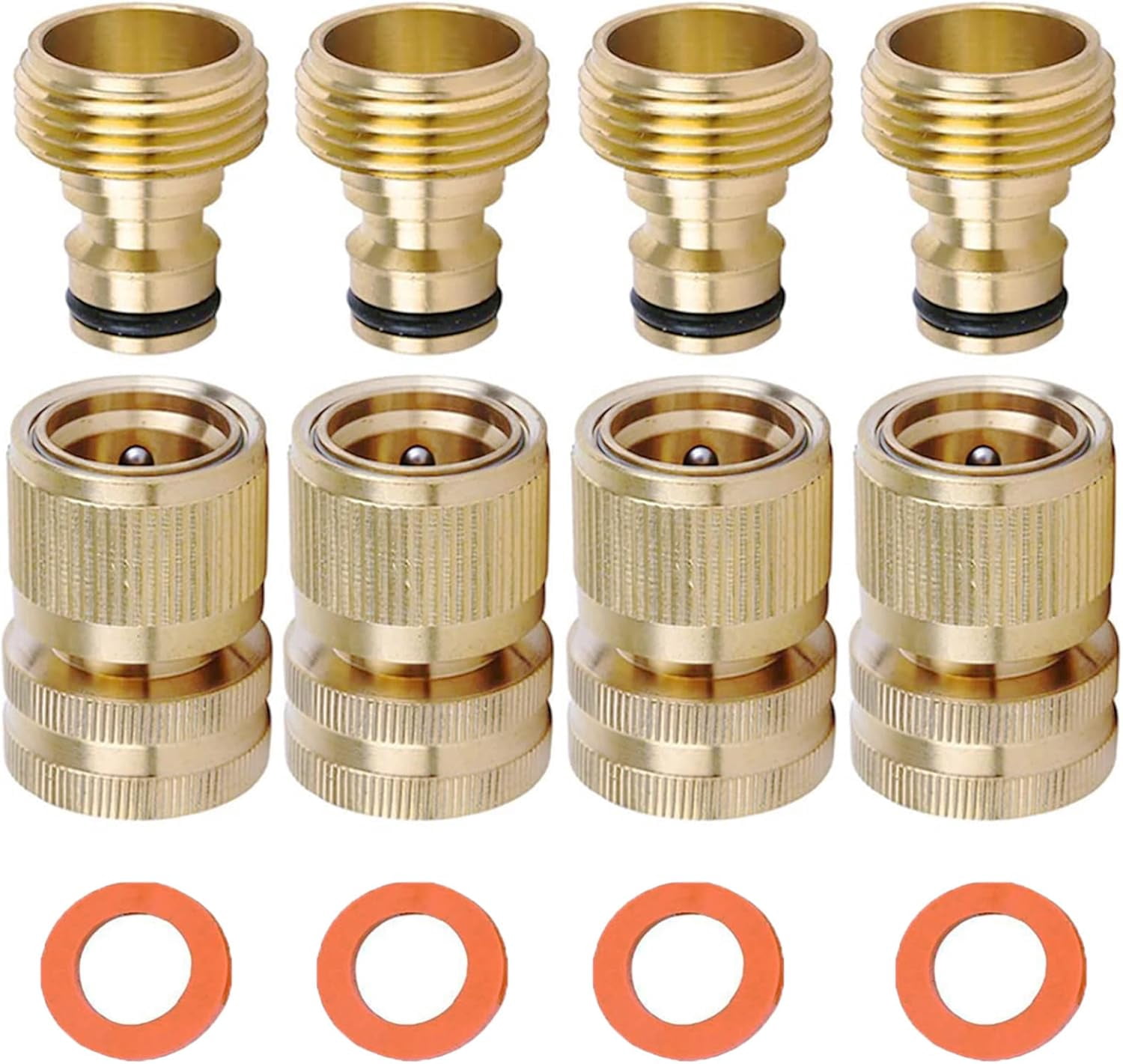Brass Hose Quick Connect, 3/4 Inch GHT Thread Garden Hose Quick ...