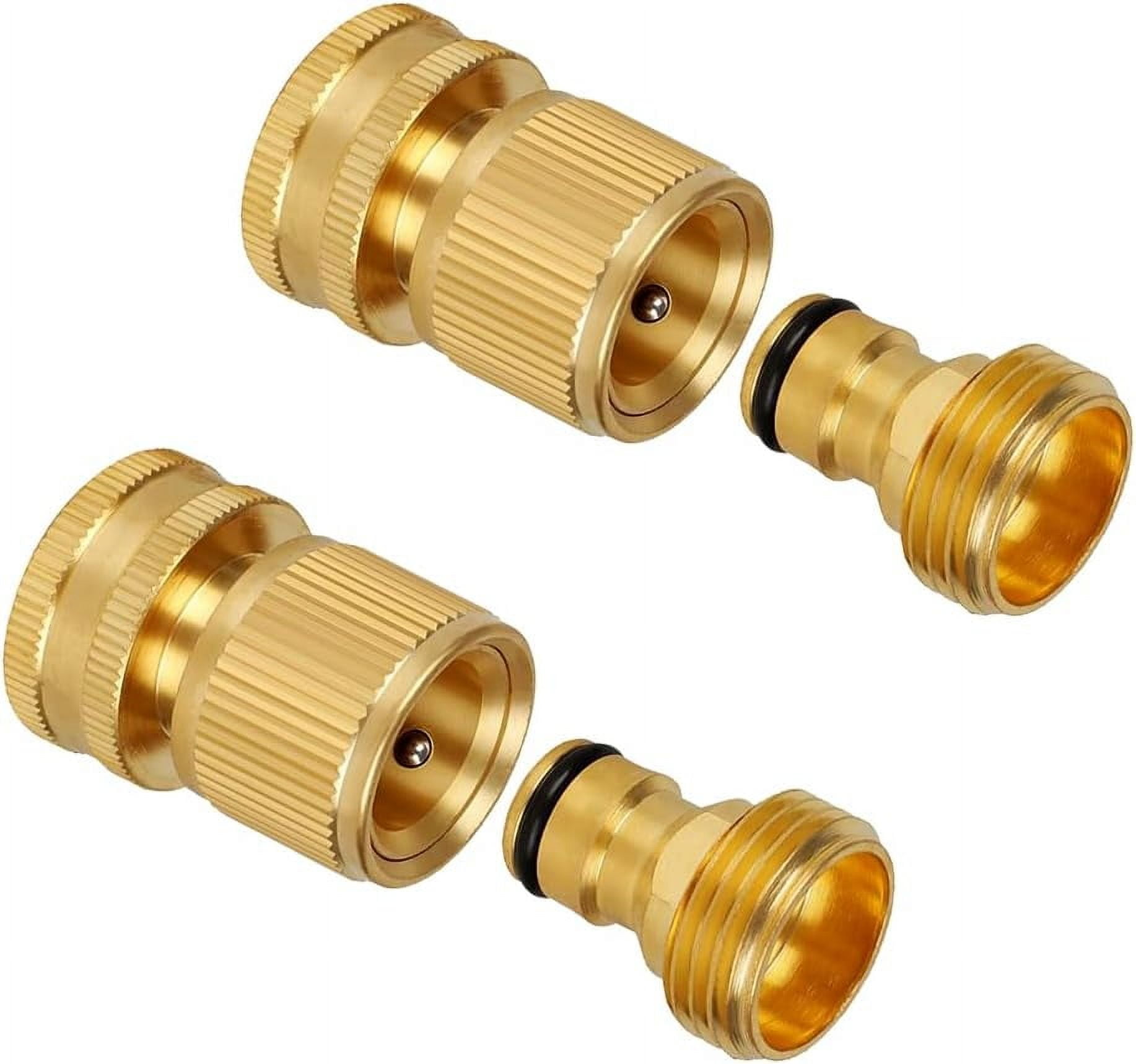 Brass Hose Quick Connect, 3/4 Inch GHT Thread Garden Hose Quick ...