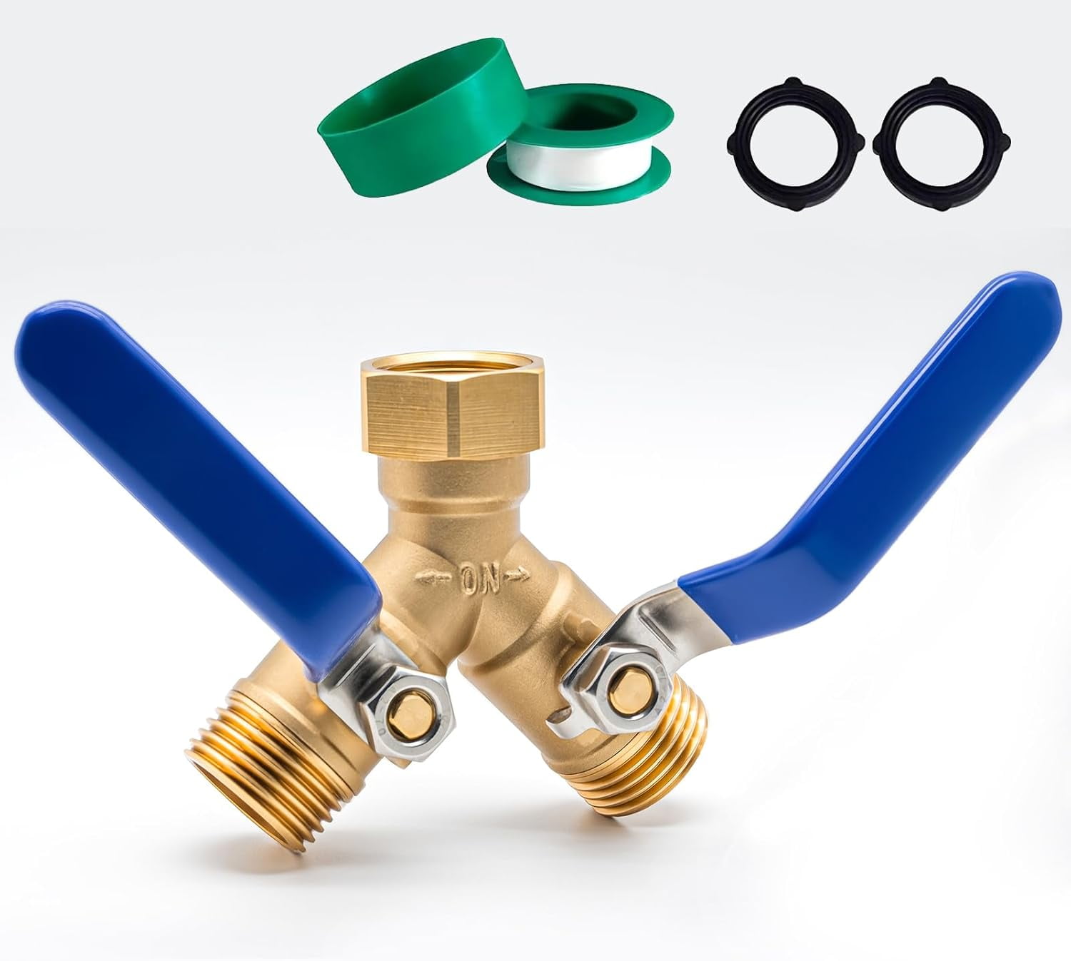 Brass Hose Splitter 2 Way Heavy Duty Garden with 304 Stainless Steel ...