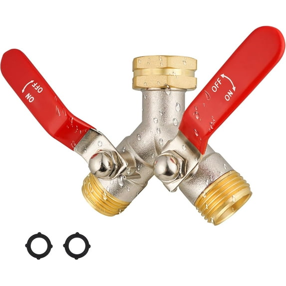 Brass Hose Splitter, High Flow Splitter, Full Flow Hose Splitter, 2 Way ...