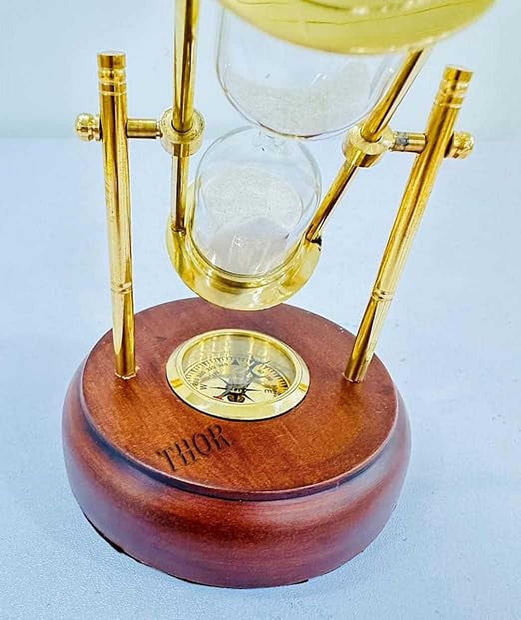 Brass Hourglass 5" Sand Timer Sandglass Timer with Sparkling White Sand ...