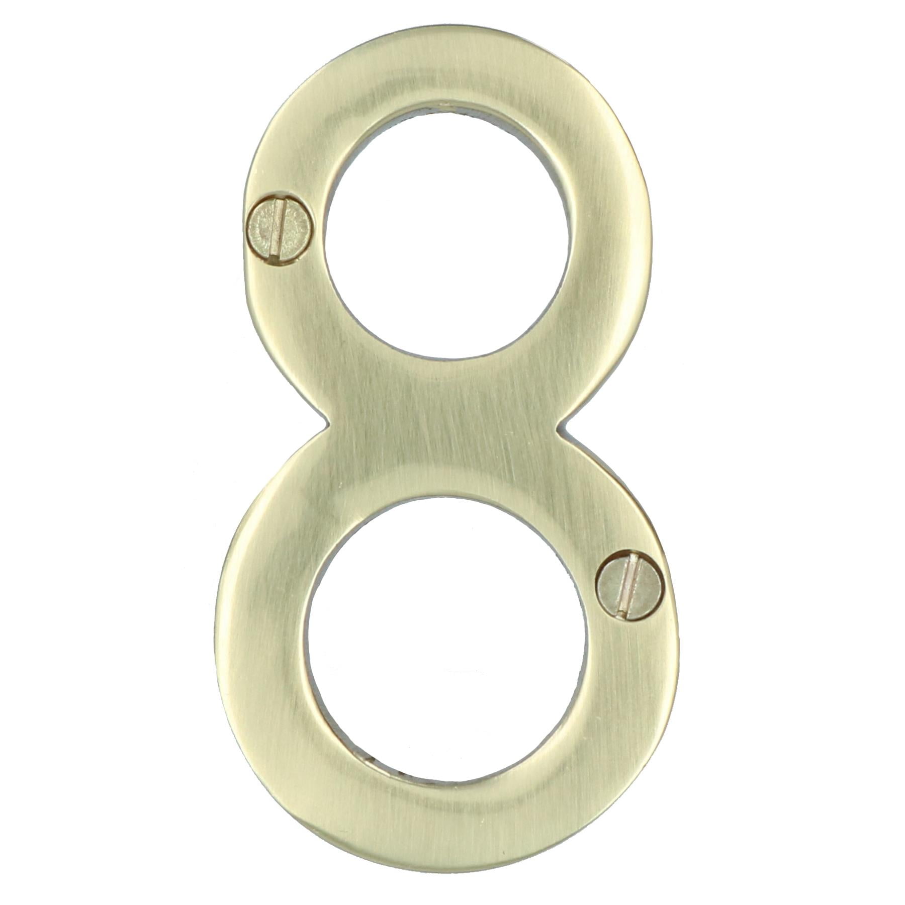 Brass House Number 8 Door Sign 70mm Plaque Street Home Address Mail ...