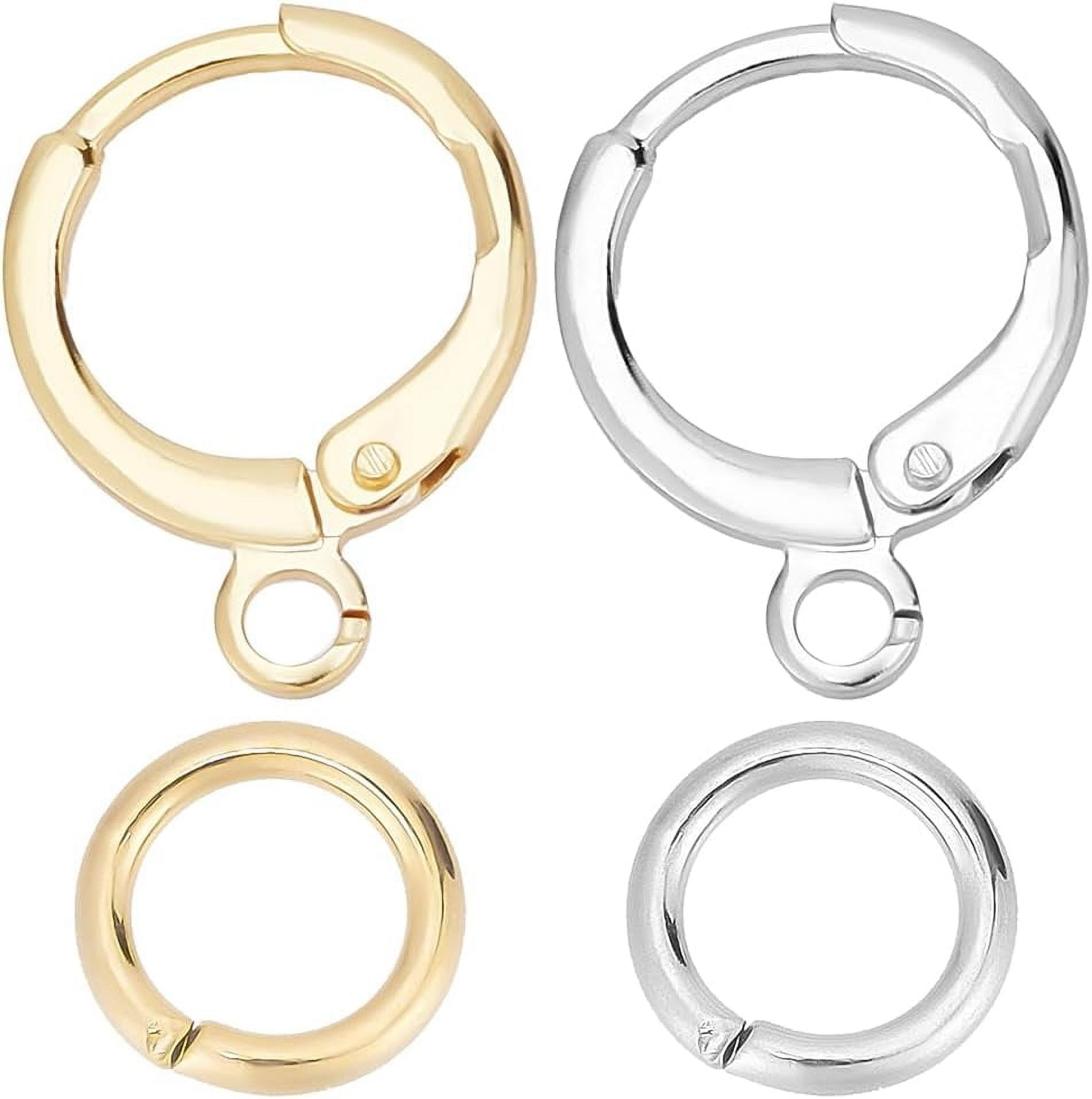 Brass Huggie Hoop Earring Findings with Brass Open Jump Rings with 304 ...