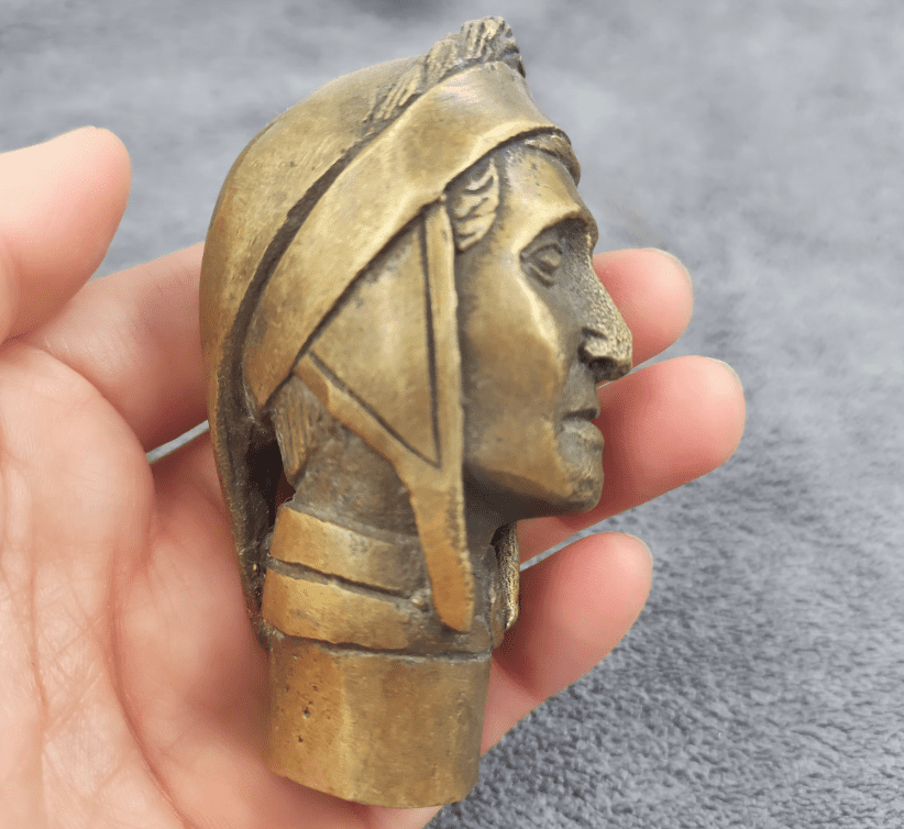 Brass Human Head figure statue Handle Walking Cane Antiqued Style Solid ...