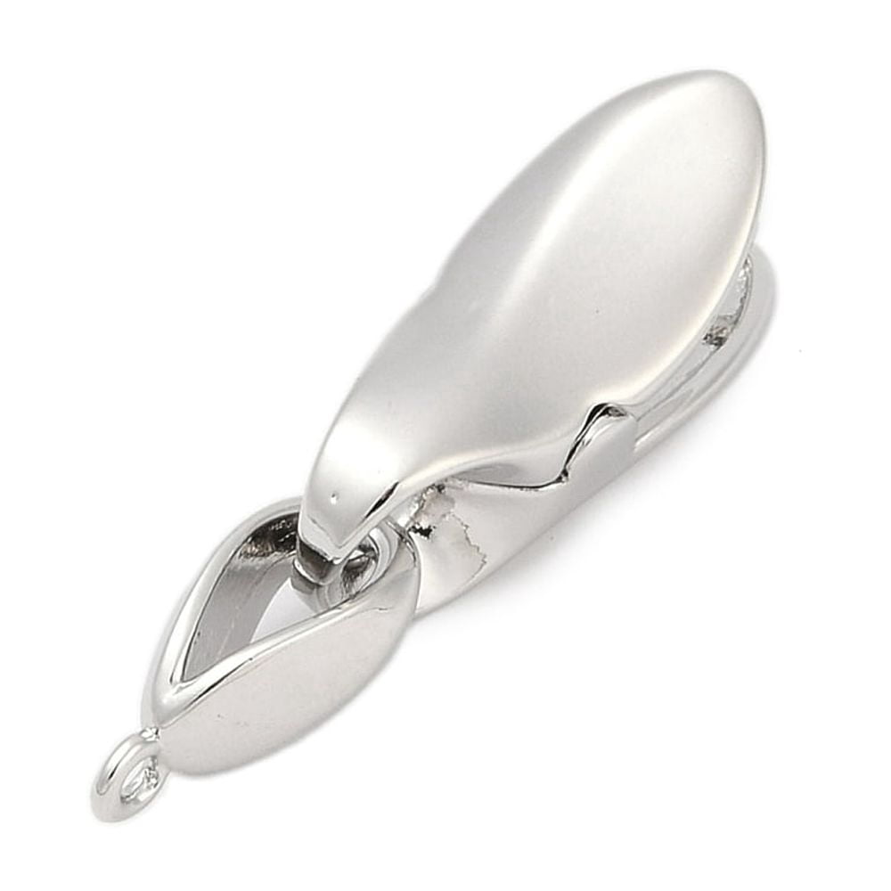 Brass Interlocking Clasps Teardrop Platinum 21x10x9mm Hole: 1.5mm ...