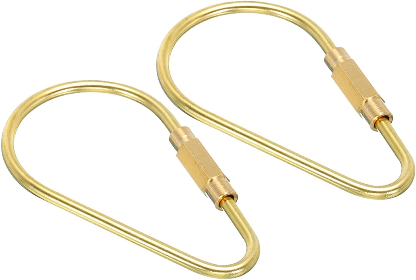 Brass Key Ring, 2 Pack Pure Brass Screw Lock Clip Key Chain Simple ...