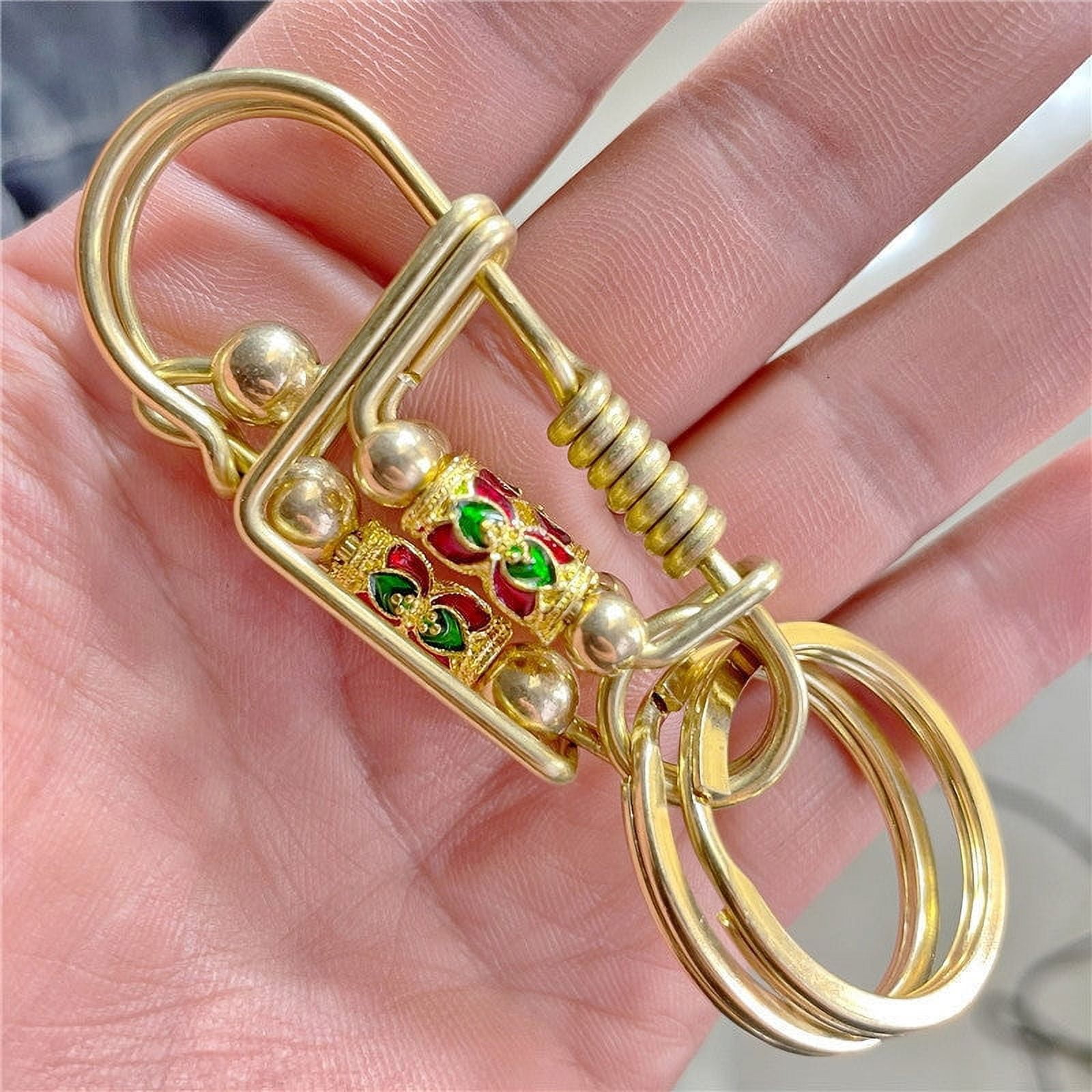 Brass Keychain Hook Key Ring with Screw Lock Kit | Solid Brass ...