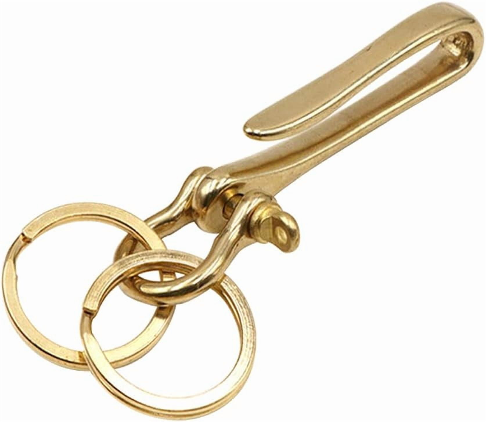Brass Keychain Solid Brass U Hook Key Loop Pocket Clip with Ring Solid ...